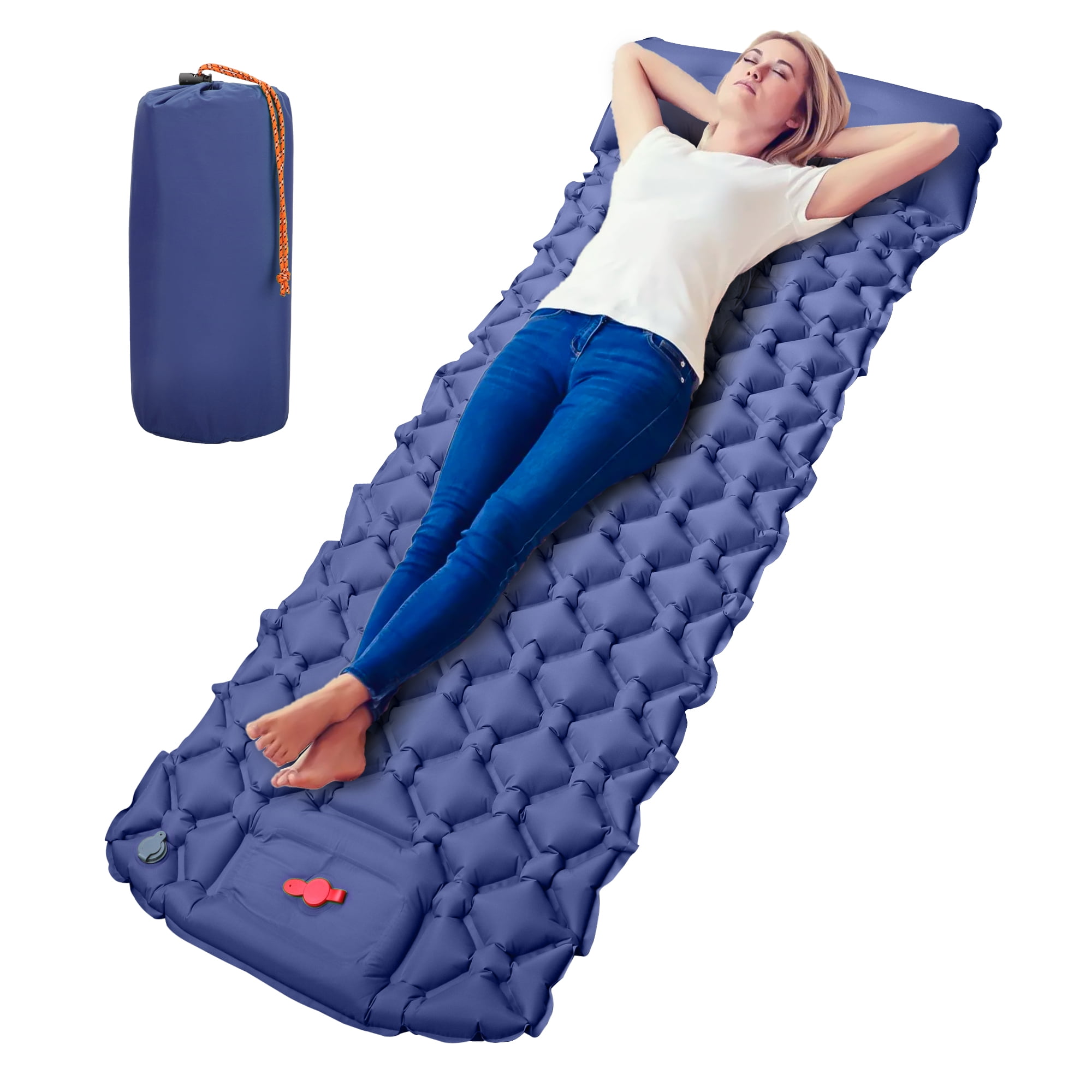 TSV Camping Sleeping Pad, Extra Thick Inflatable Mat with Air Pillow ...