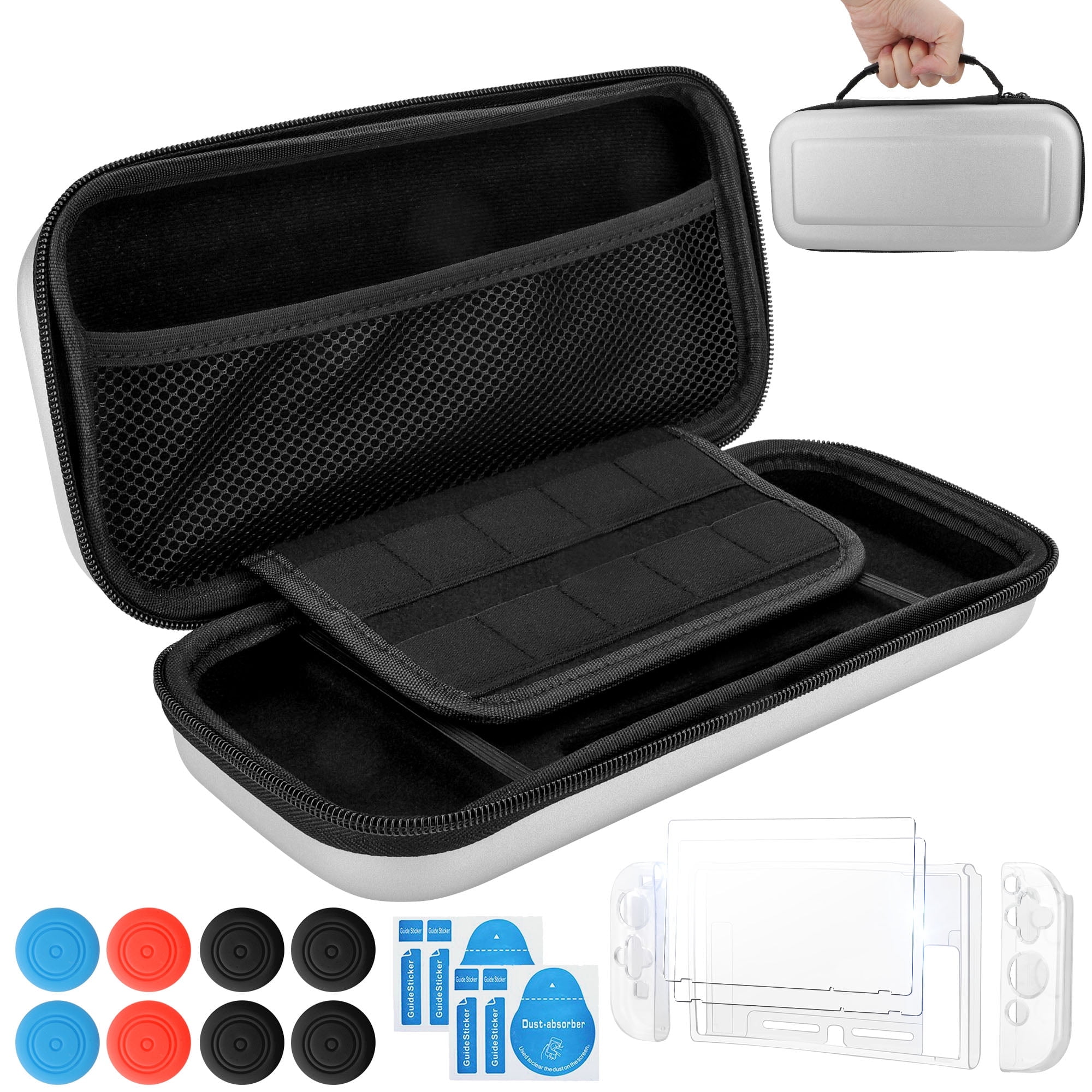 TSV Carrying Case Fit for Nintendo Switch, 16-in-1 Accessories Bundle ...