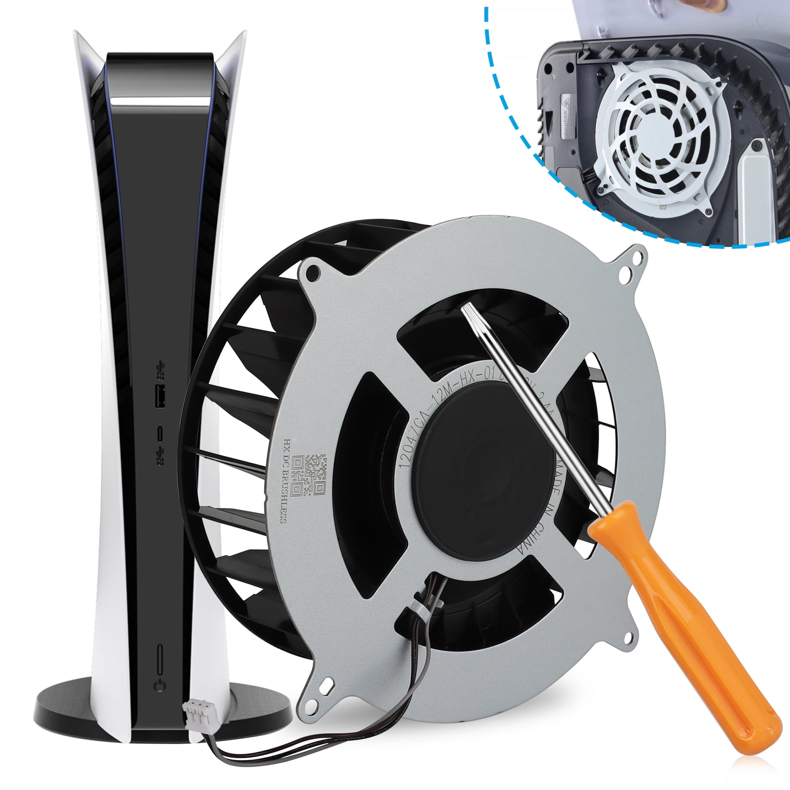 TSV Cooling Fan for PS5, 23 Blades and 17 Blades Internal CPU Cooler ...