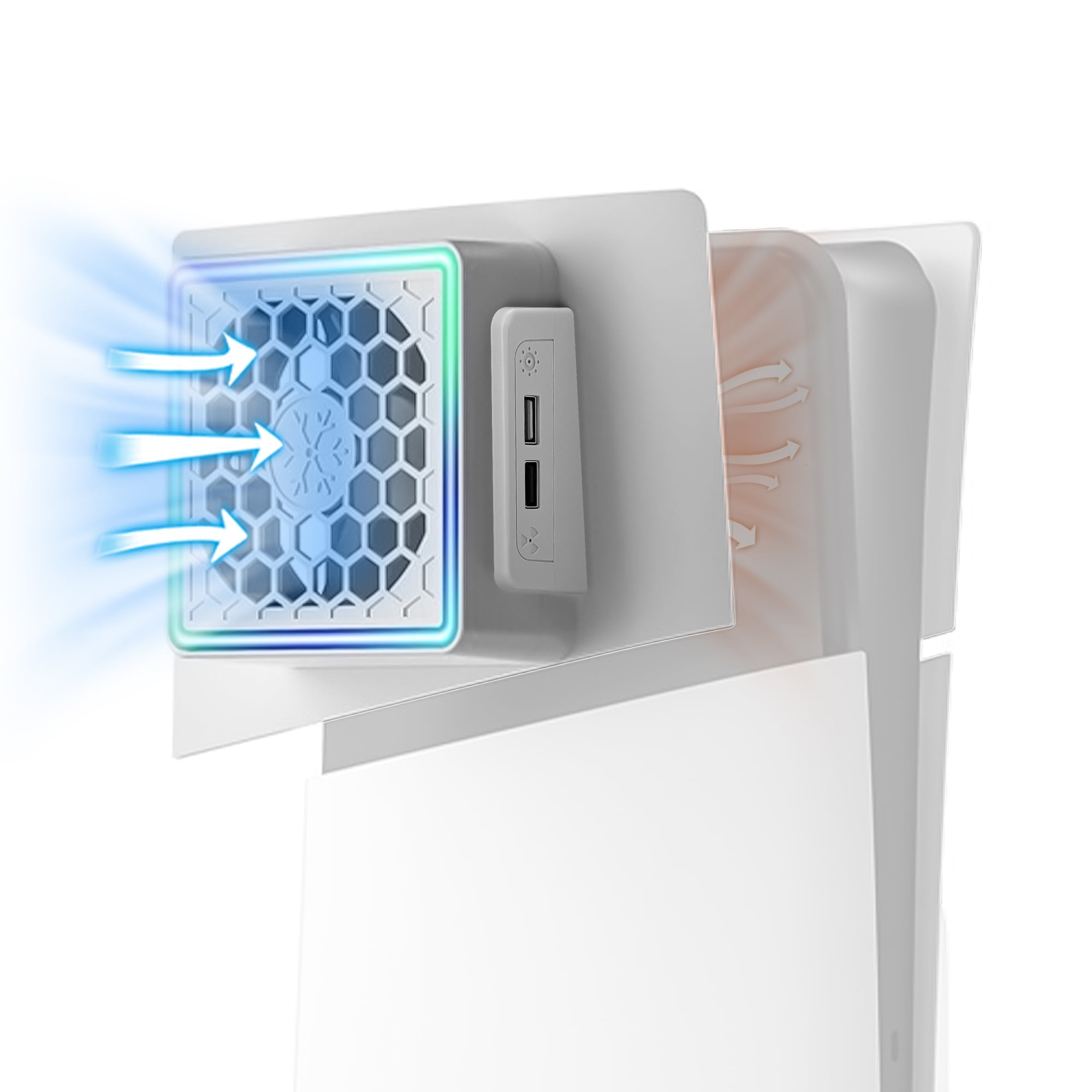 TSV Cooling Fan Fit for PS5 Slim Disc/Digital Editions, Cover Plate ...