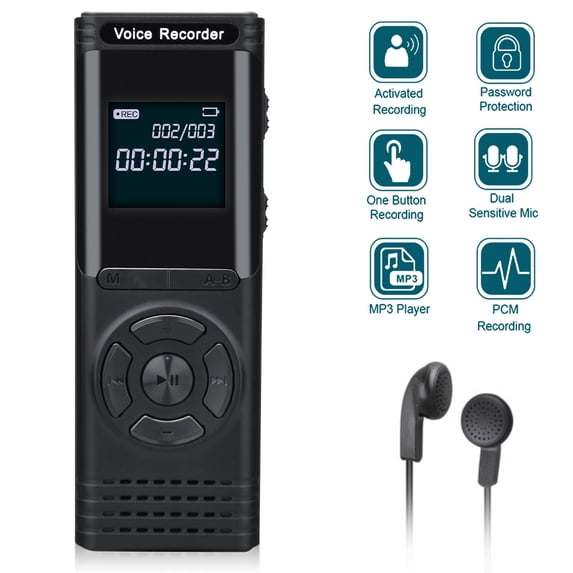 TSV Digital Voice Recorder, 8GB Memory, Mini Portable MP3 Recording ...