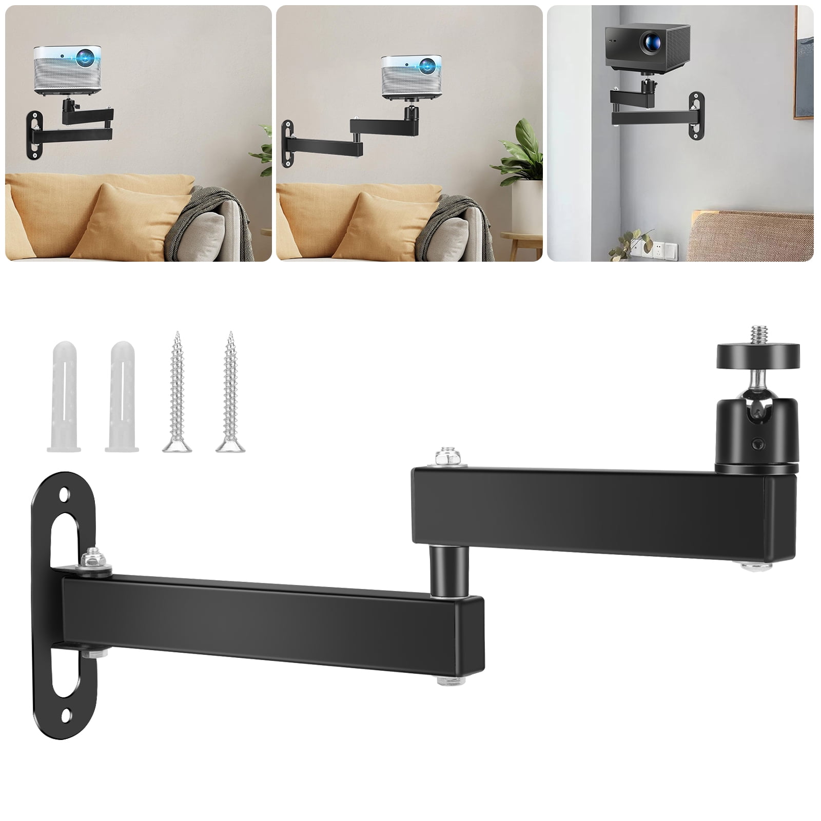 TSV Foldable Projector Wall & Ceiling Mount, Adjustable 1/4" Screw ...