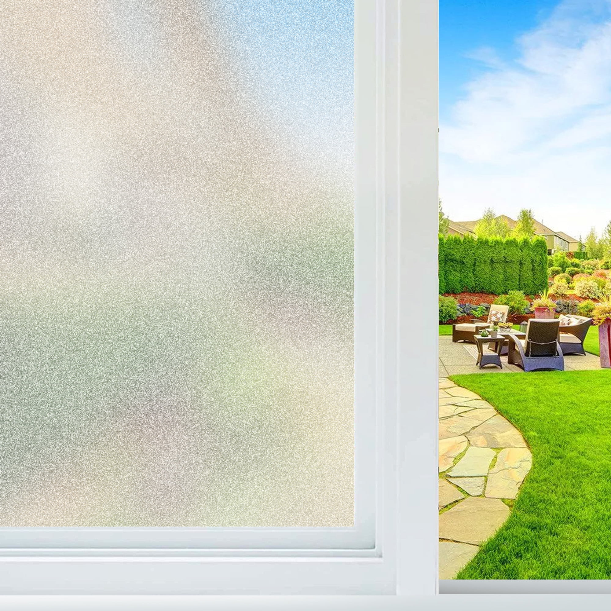 EZAUTOWRAP Frosted Glass Peel And Stick Window Film Home Bedroom ...