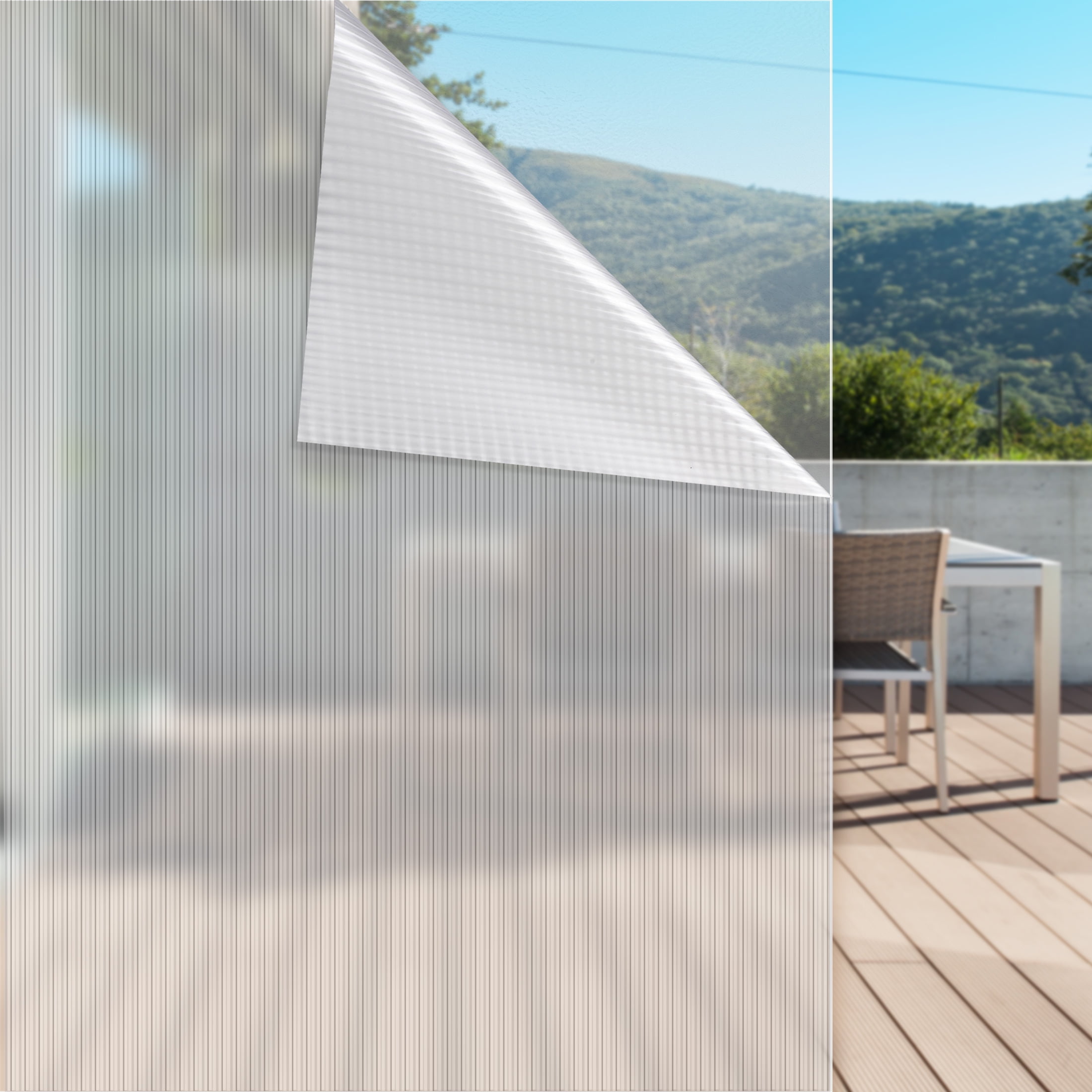 TSV Glass Privacy Static Window Film, Non-Adhesive Reeded Window Cling ...