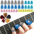TSV Guitar Kit: 35Pcs Silicone Finger Protectors, 5 Picks for Ukulele ...