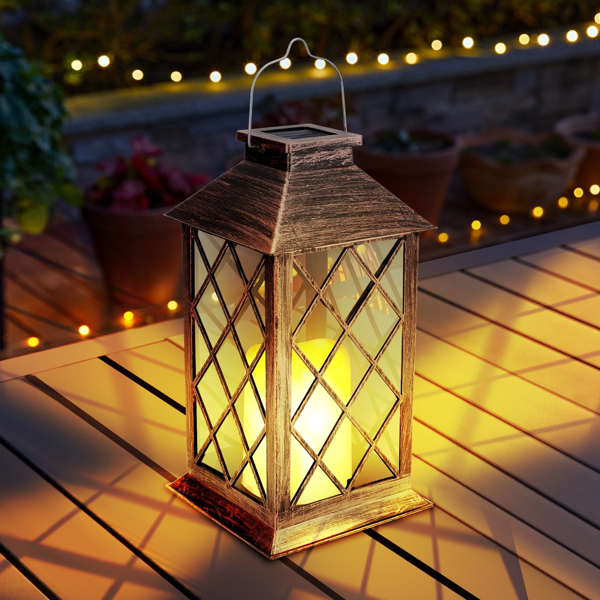 TSV Hanging Solar Light Outdoor, Waterproof Solar Lantern Light for ...