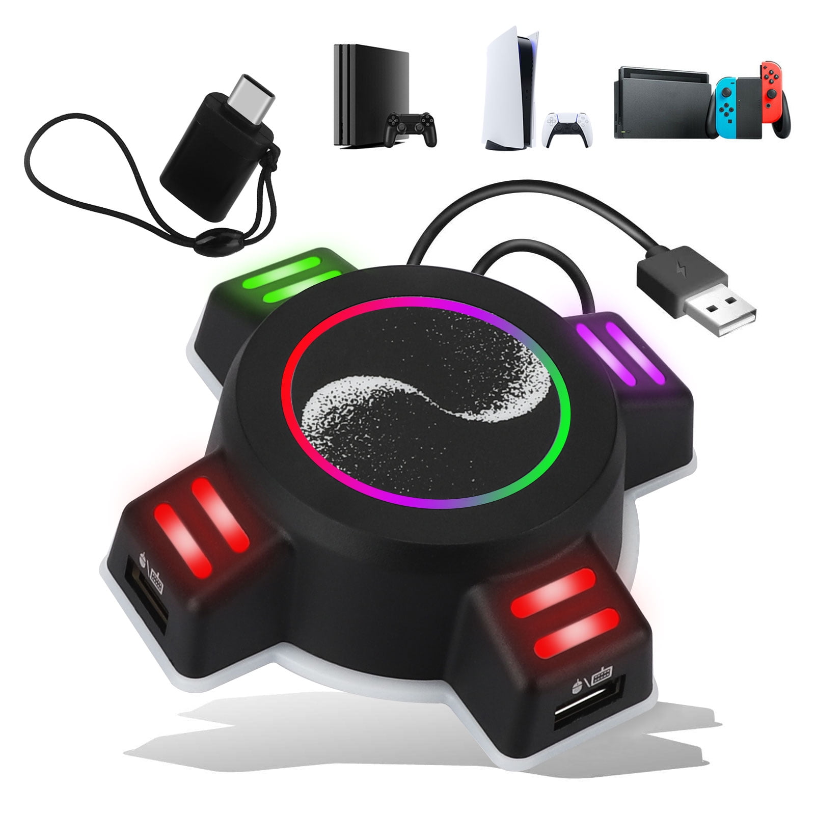 Tsv Keyboard And Mouse Adapter Fit For Nintendo Switch Oled Ps4 Xbox One Ps4 Pro Slim Ps3