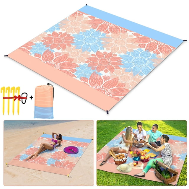 TSV Large Camping Blanket, Picnic Mat Beach Rug Water and Sand Proof ...