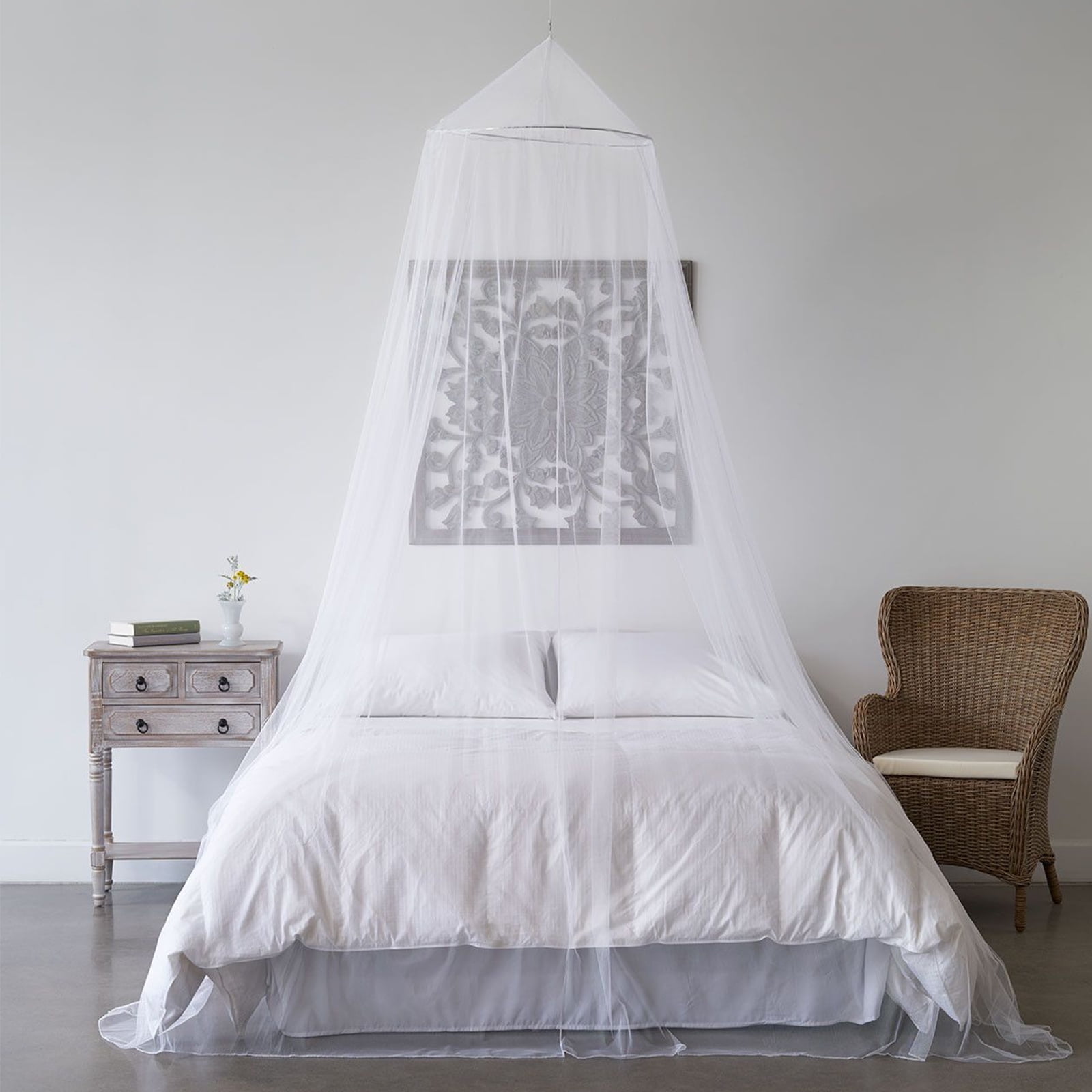 TSV Full Size Bed Canopy, Large Mosquito Net, Bedroom Ceiling Cover ...