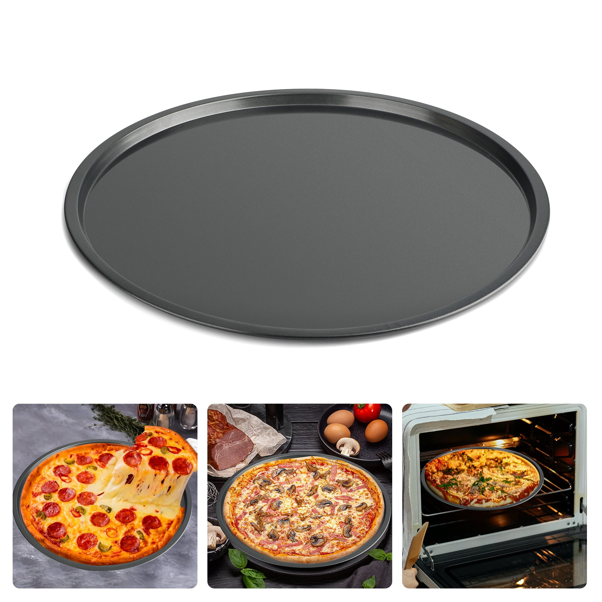 TSV Large Pizza Pan for Oven Baking, Non-Stick Carbon Steel Pizza ...