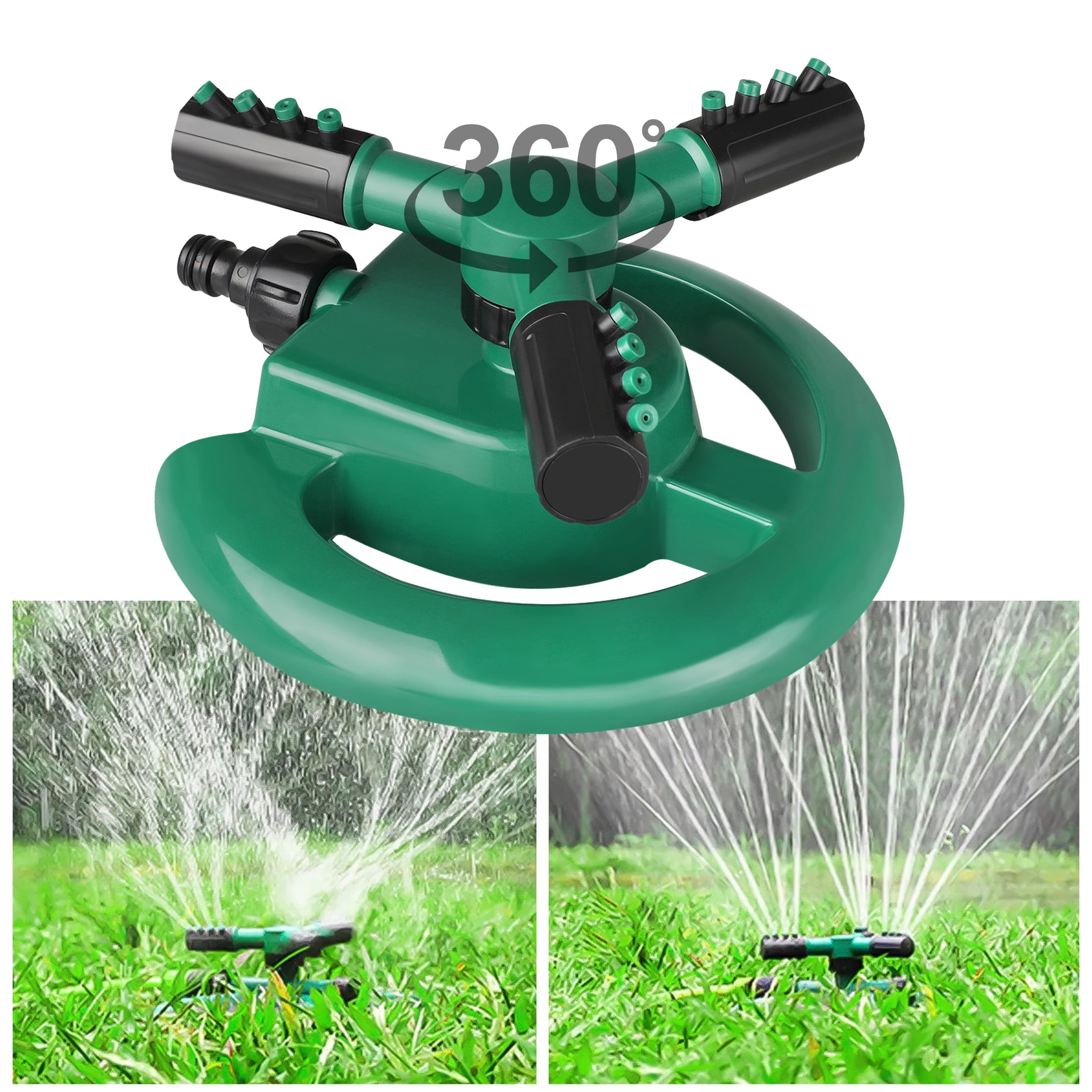 TSV Adjustable 360° Rotating Lawn Sprinkler, Covers up to 3600 sq ft ...