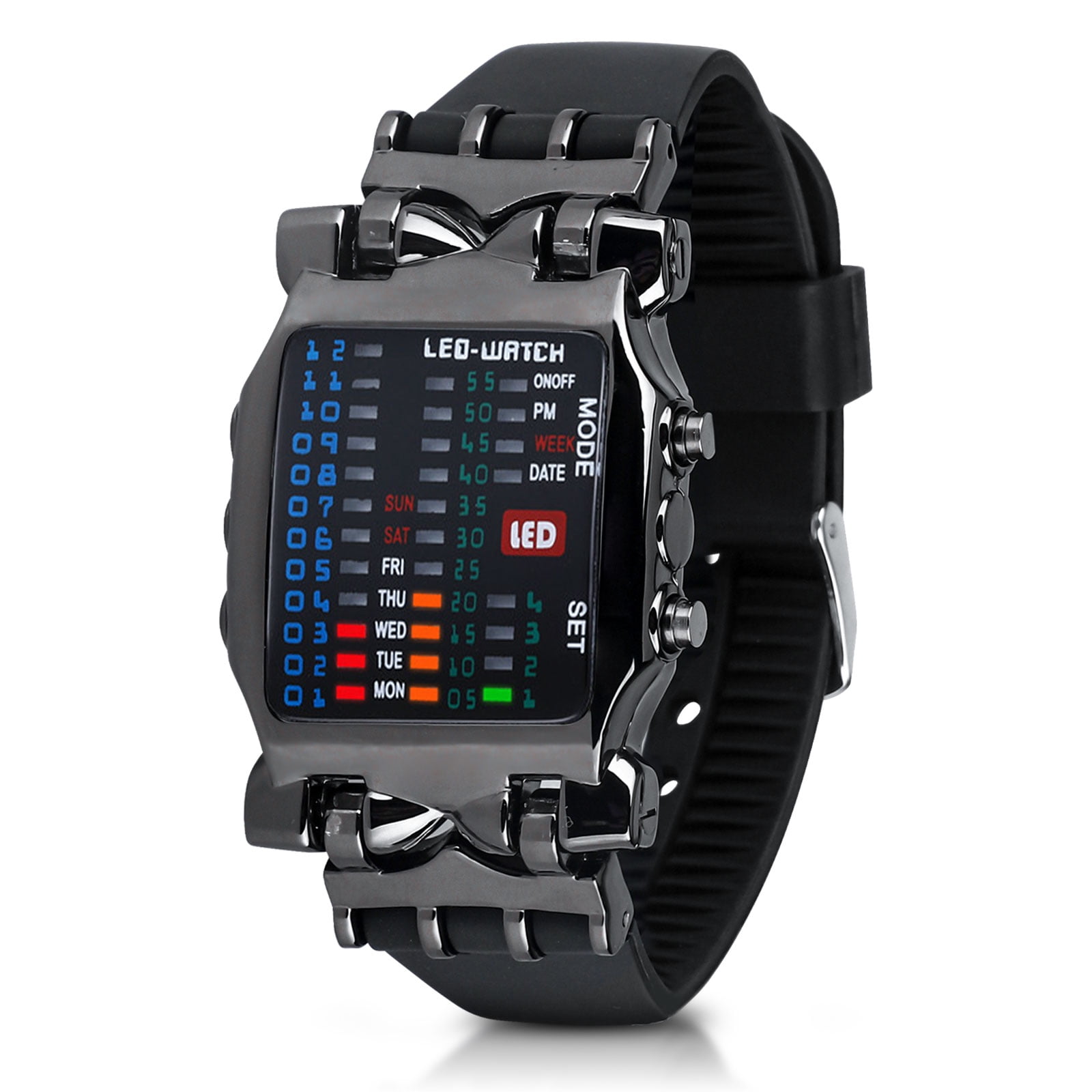 TSV Men's Digital Watch, Binary Matrix Watch with Colorful LED for Men ... TSV Men's Digital Watch, Binary Matrix Watch with Colorful LED for Men ...