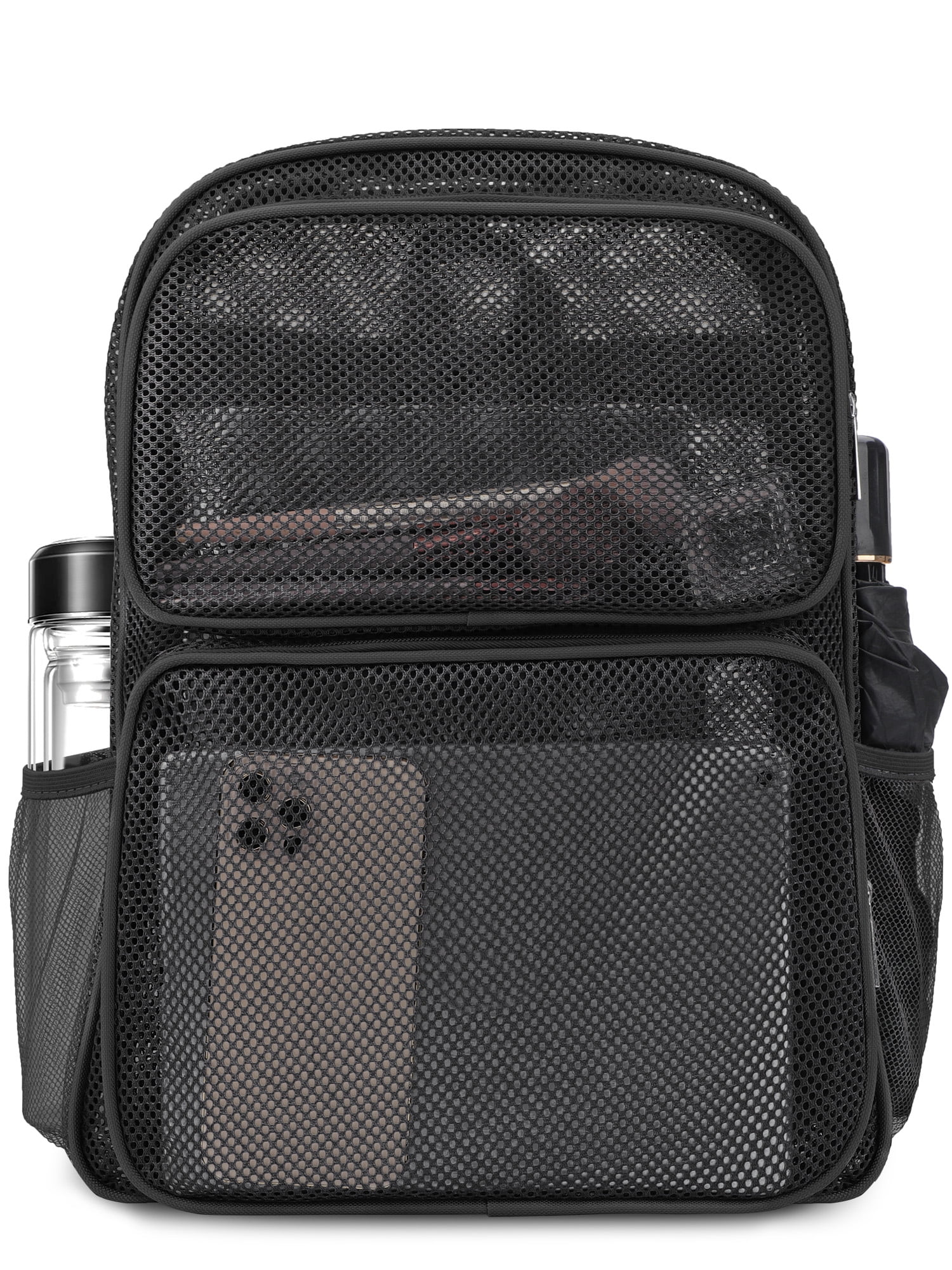 TSV Mesh Backpack with Pockets, See Through Daypack with Padded Straps ...