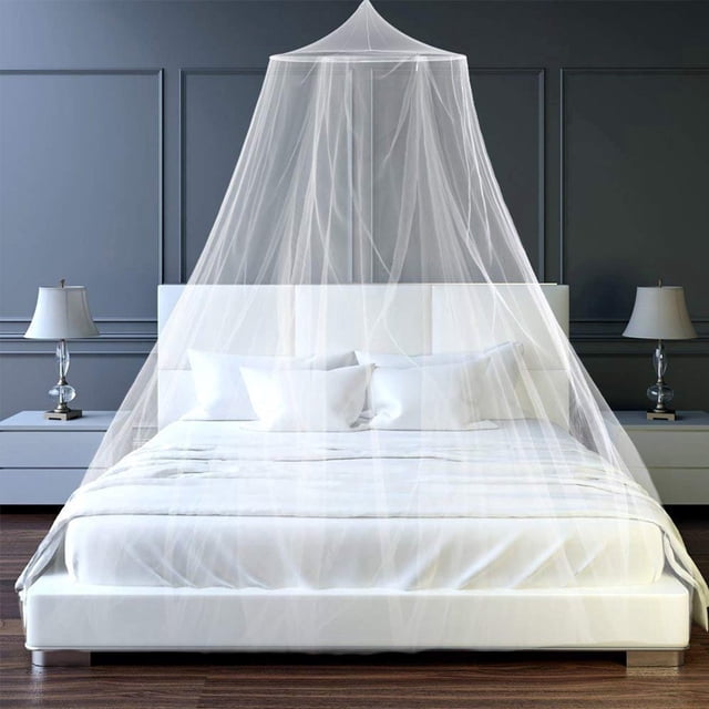 TSV White Mosquito Net, Mesh Bed Canopy, Size Fit to Twin-Full Bedroom ...