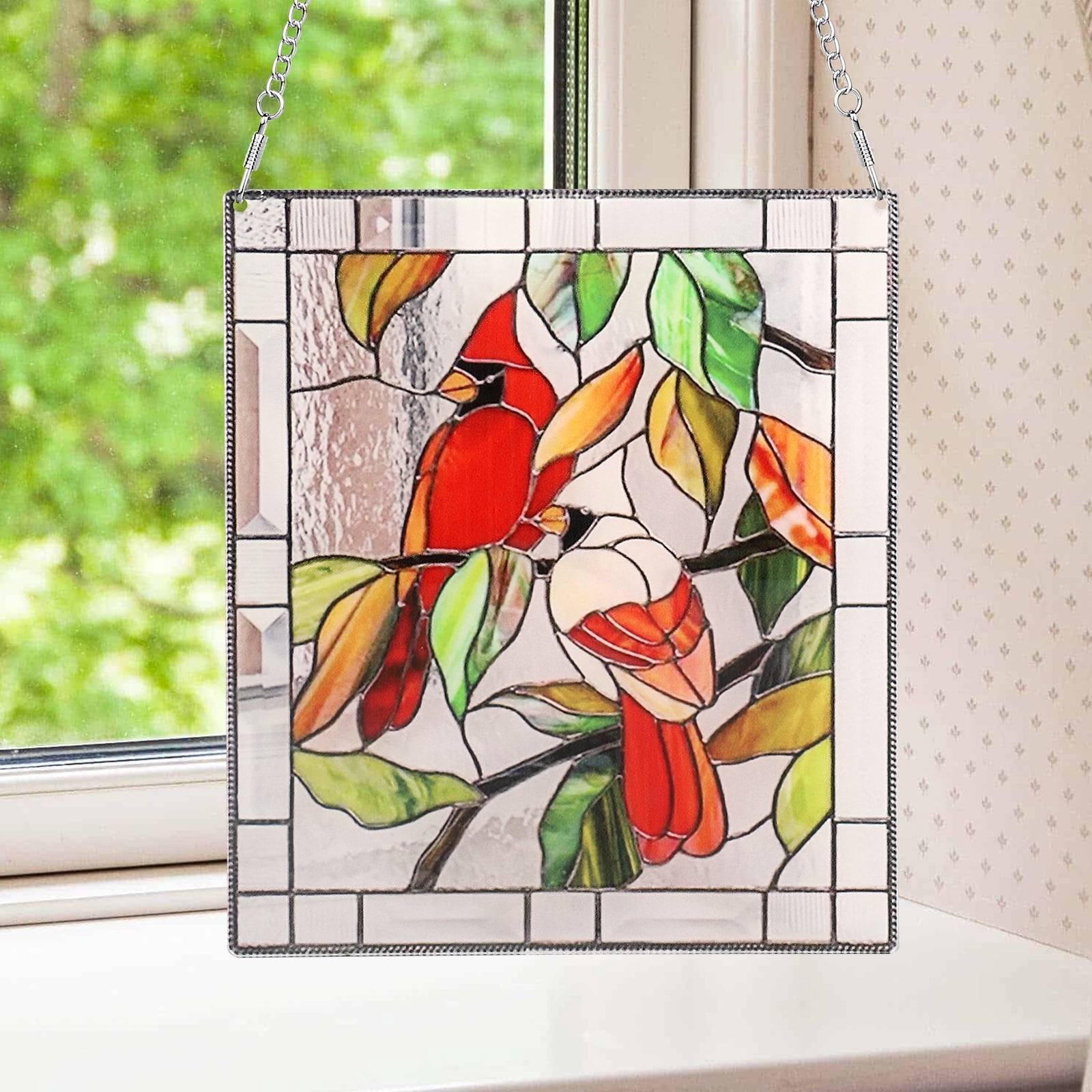 TSV Multicolor Bird Suncatcher Birds Stained Acrylic Window Hanging ...