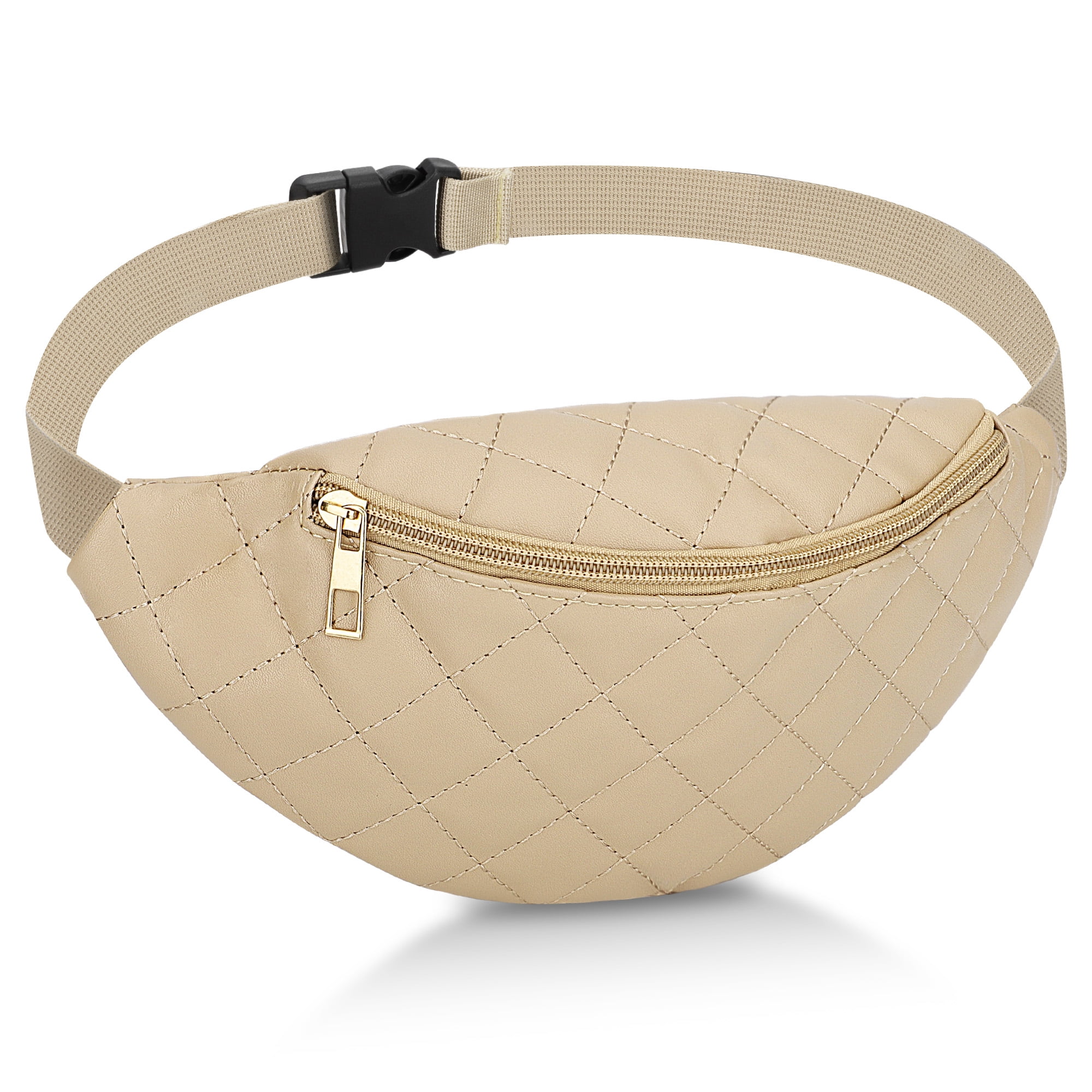TSV PU Leather Waist Bag, Stylish Quilted Fanny Pack, Crossbody Chest ...
