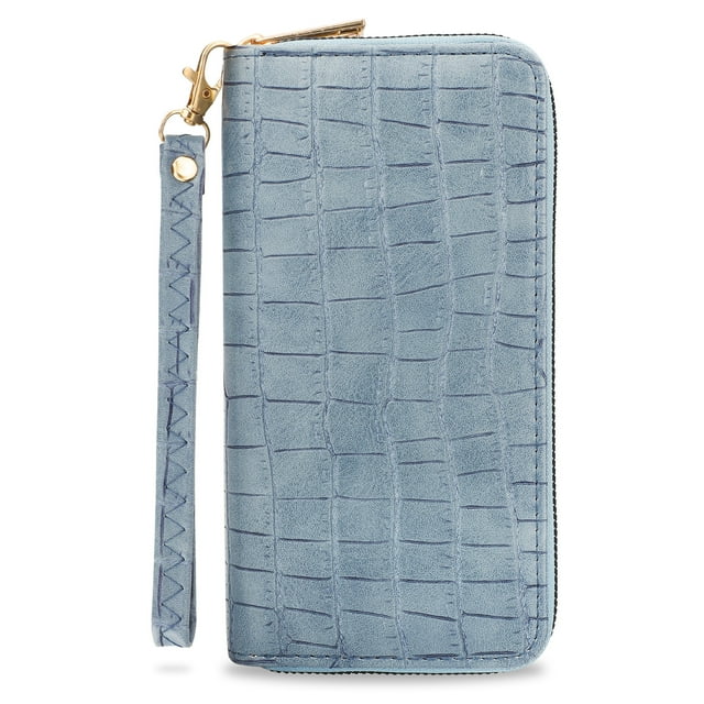 TSV PU Leather Wallet, Zip Around Purse, Large Capacity Cell Phone ...