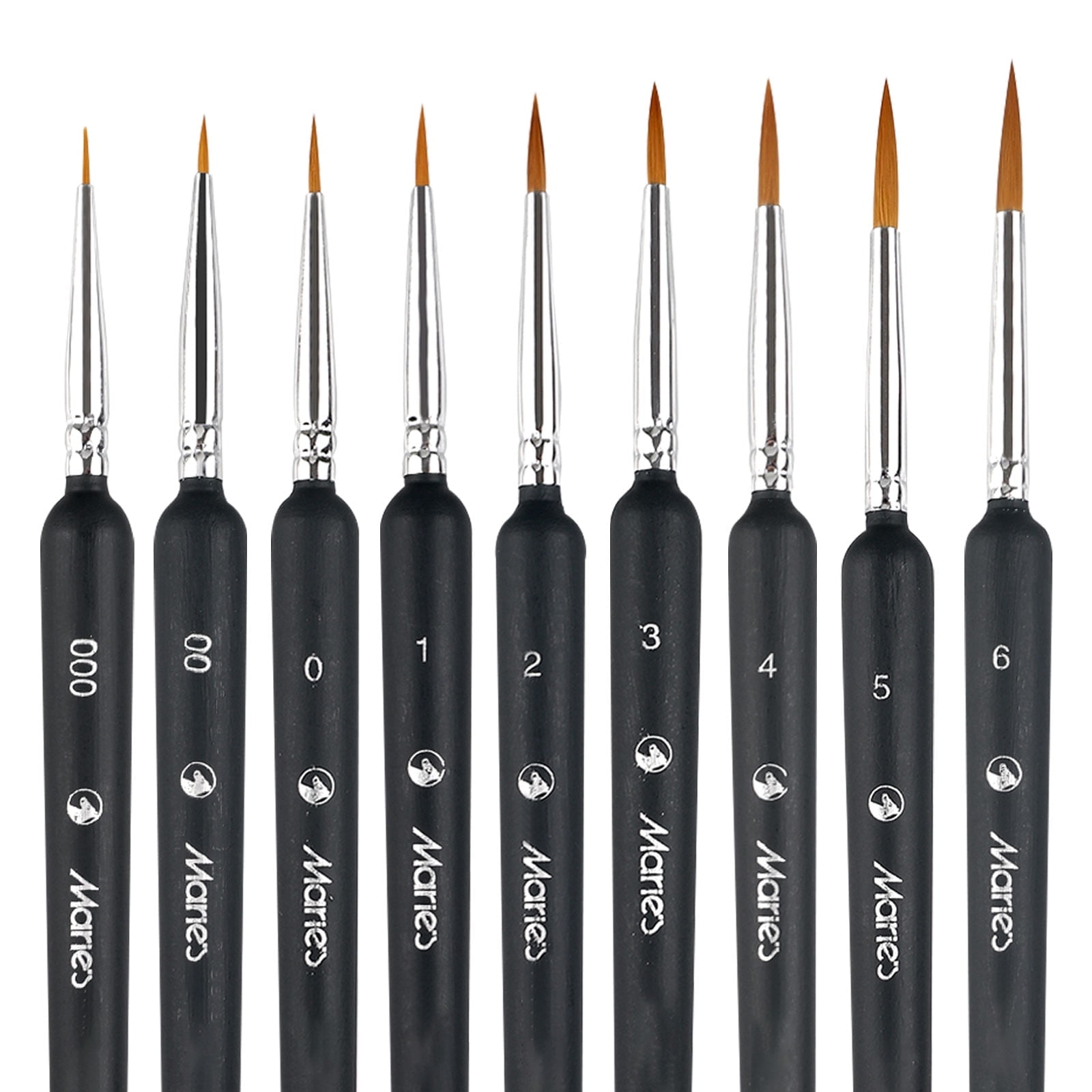 TSV Pointed-Round Paintbrush Set, 10/9 Pieces for Art & Detailing ...