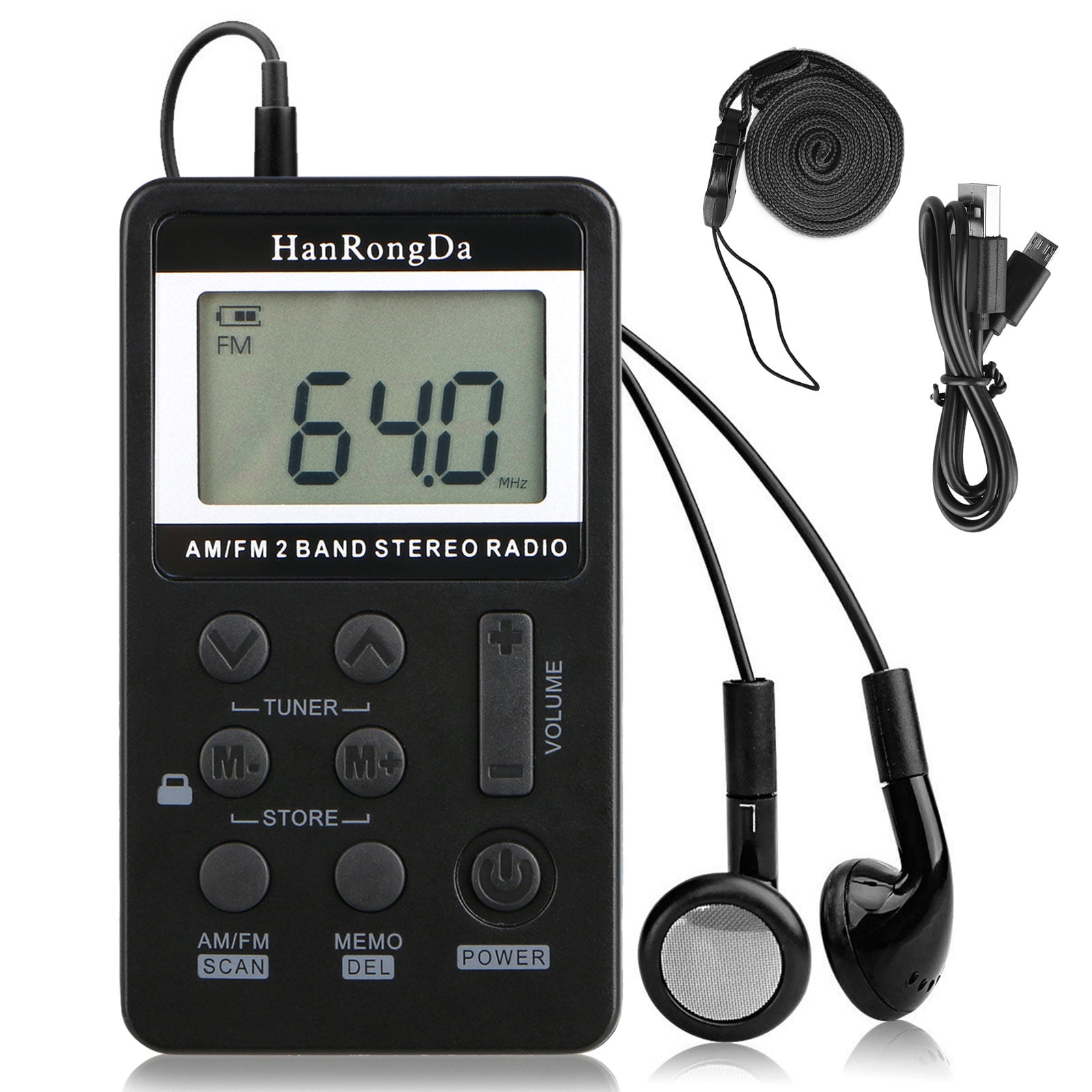 TSV Portable Digital Pocket Radio, Mini Personal Tuning Radio with 2 ...