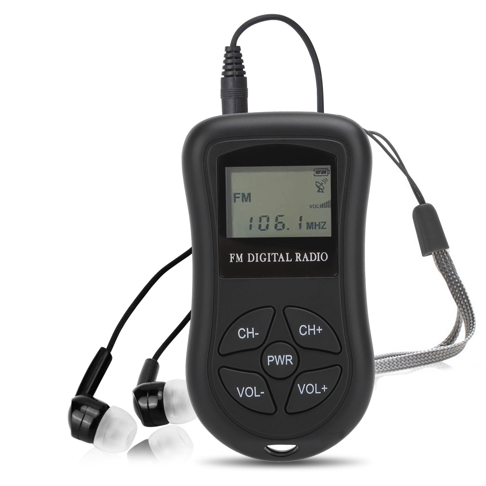 TSV Portable FM Pocket Radio with Headphones, Long Battery Life, Travel ...