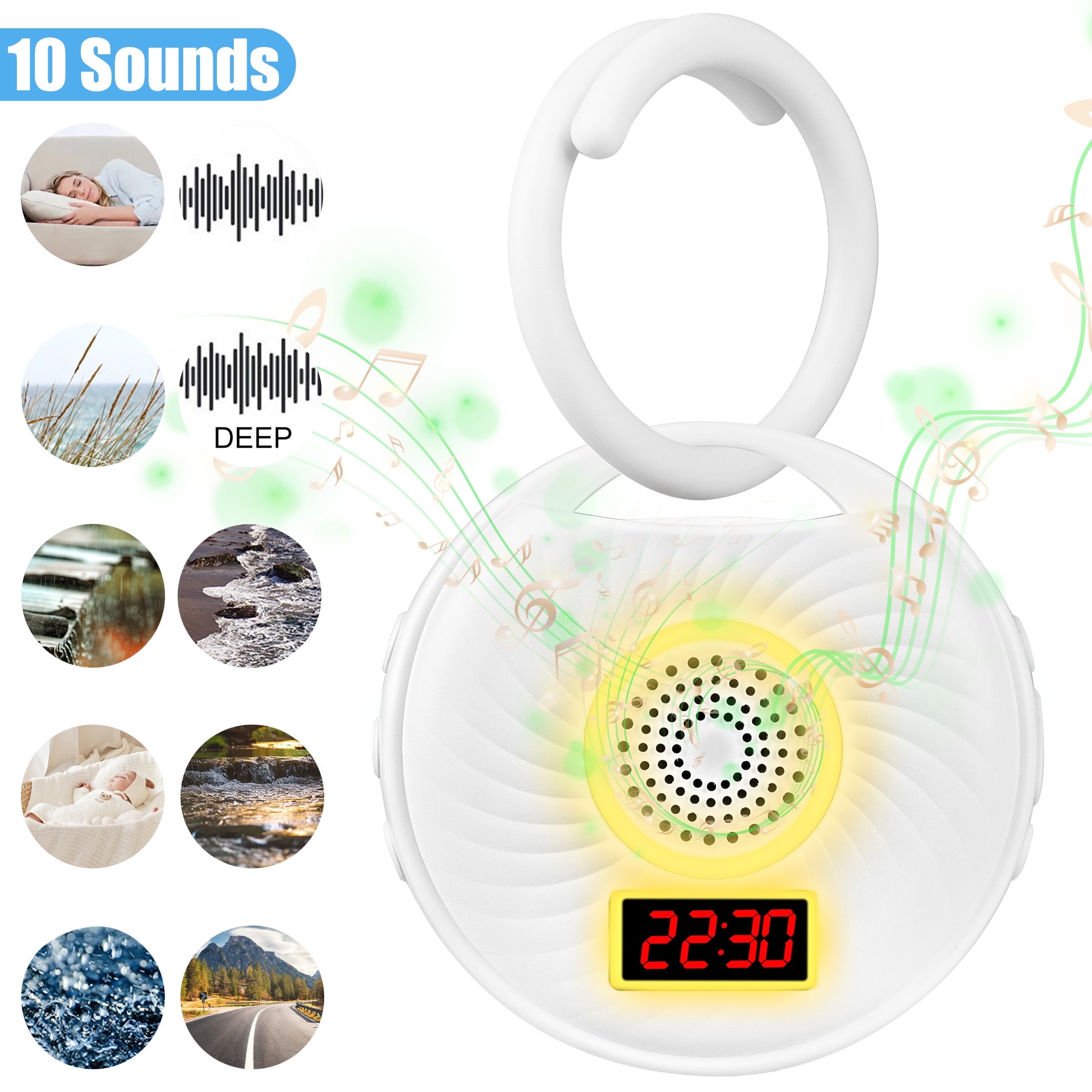 TSV Portable White Noise Machine, Soothing Sound Machine for Sleeping ...