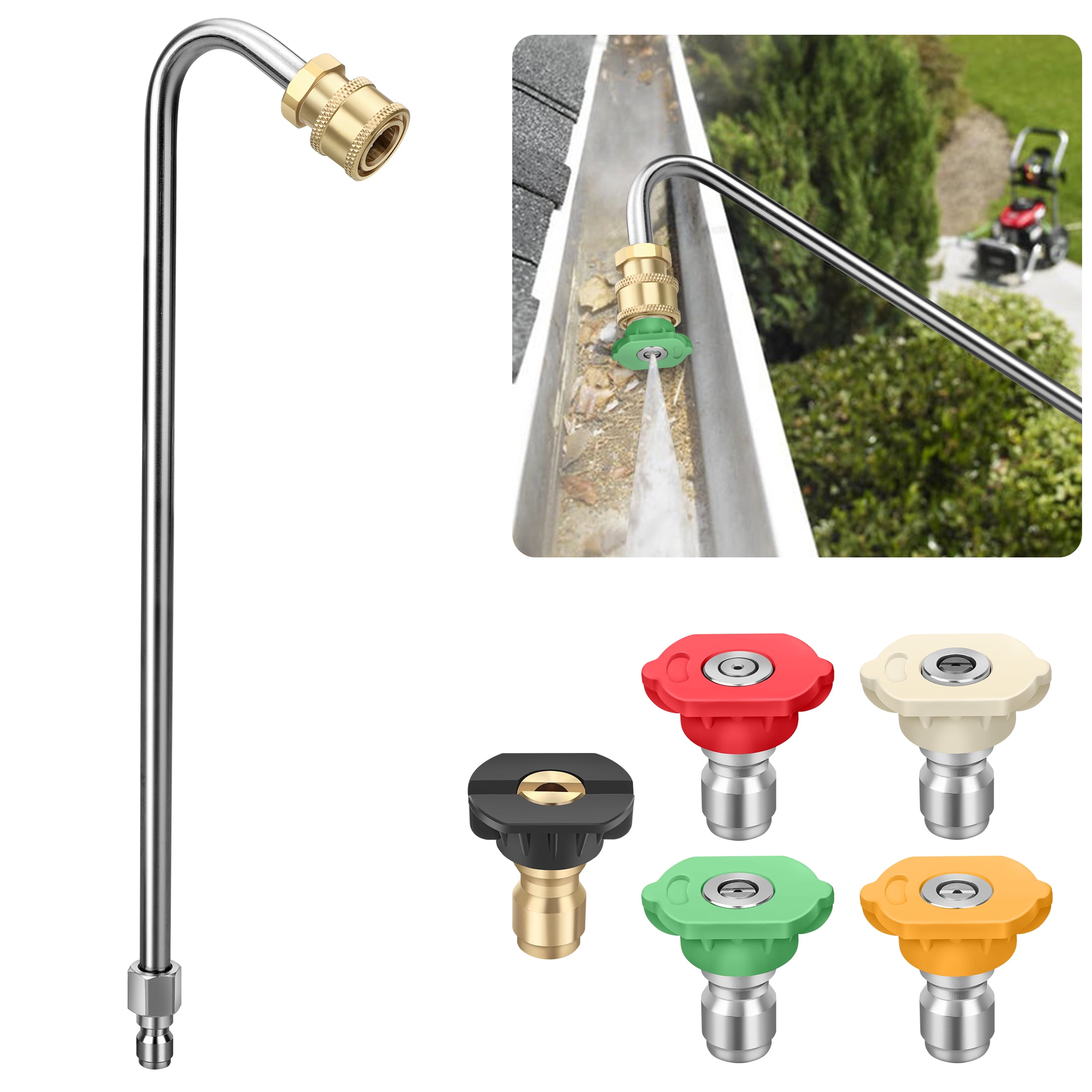 TSV Pressure Washer Extension Wand with 0-65° Spray Nozzles Set, 1/4 ...