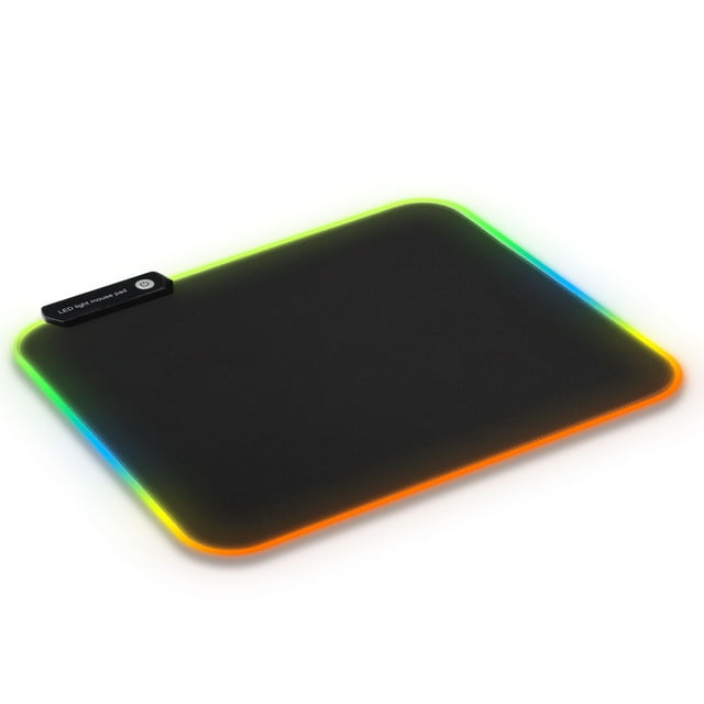 TSV RGB Gaming Mouse Mat Pad, LED Mousepad Desktop Keyboard Pad with 9 ...