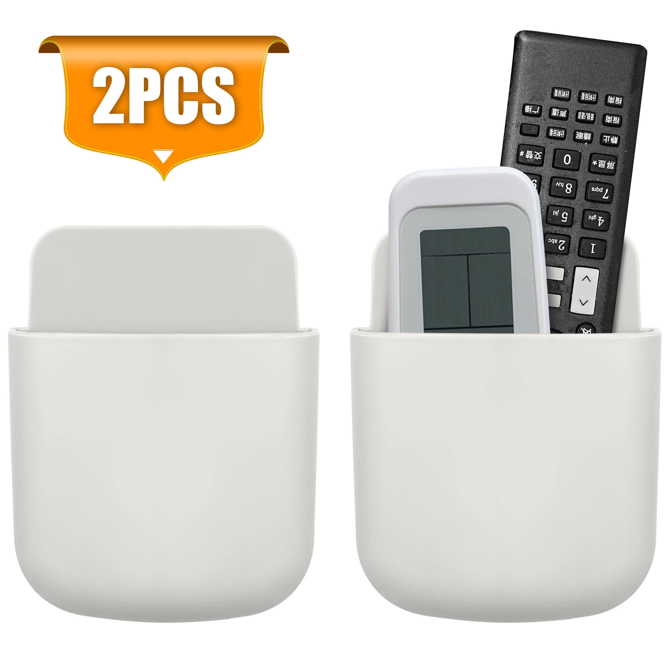 TSV Wall Mount Remote Control Holder, Adhesive Storage Box for Phone ...