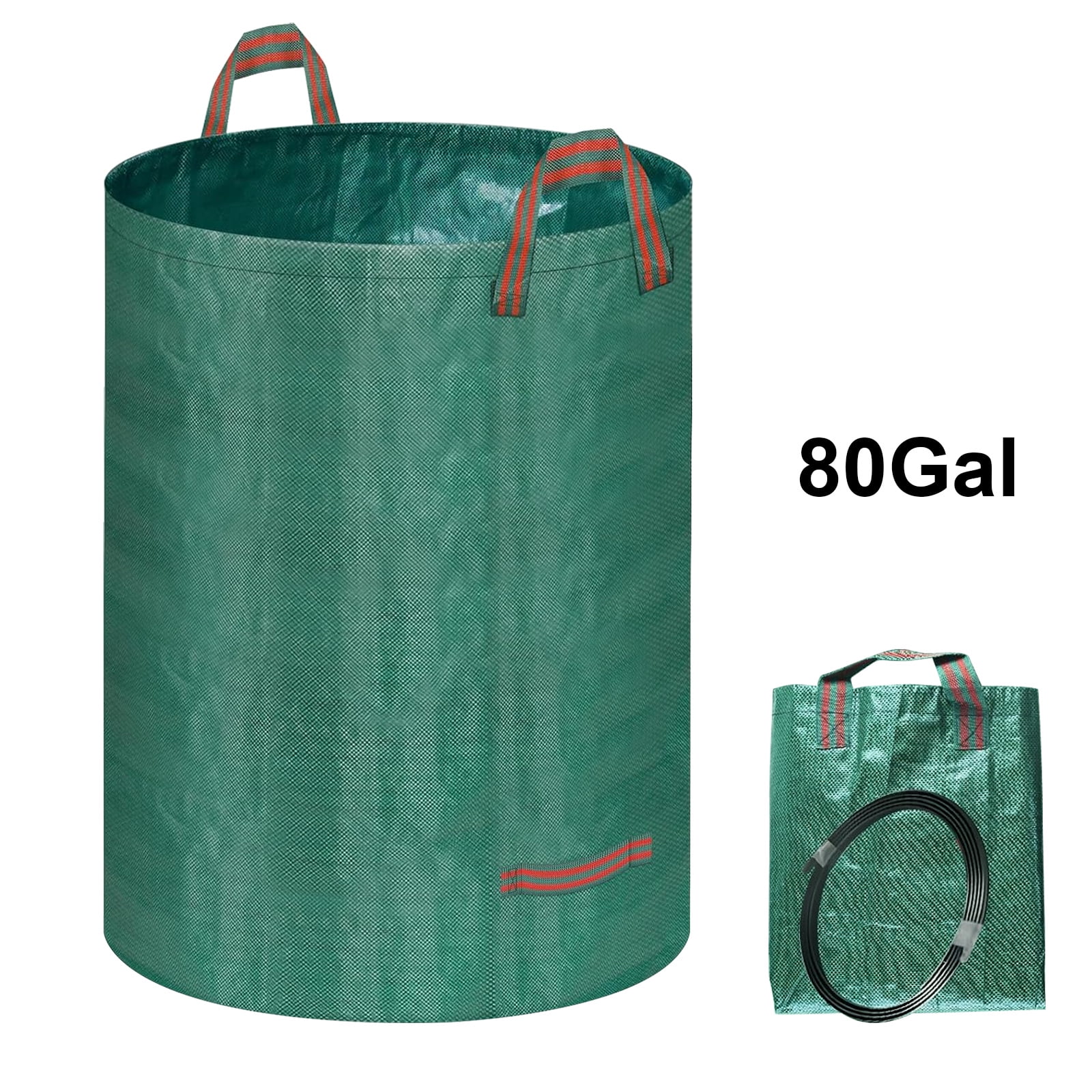 TSV Reusable Yard Waste Bags, 80 Gallon Lawn and Leaf Garden Bags with ...