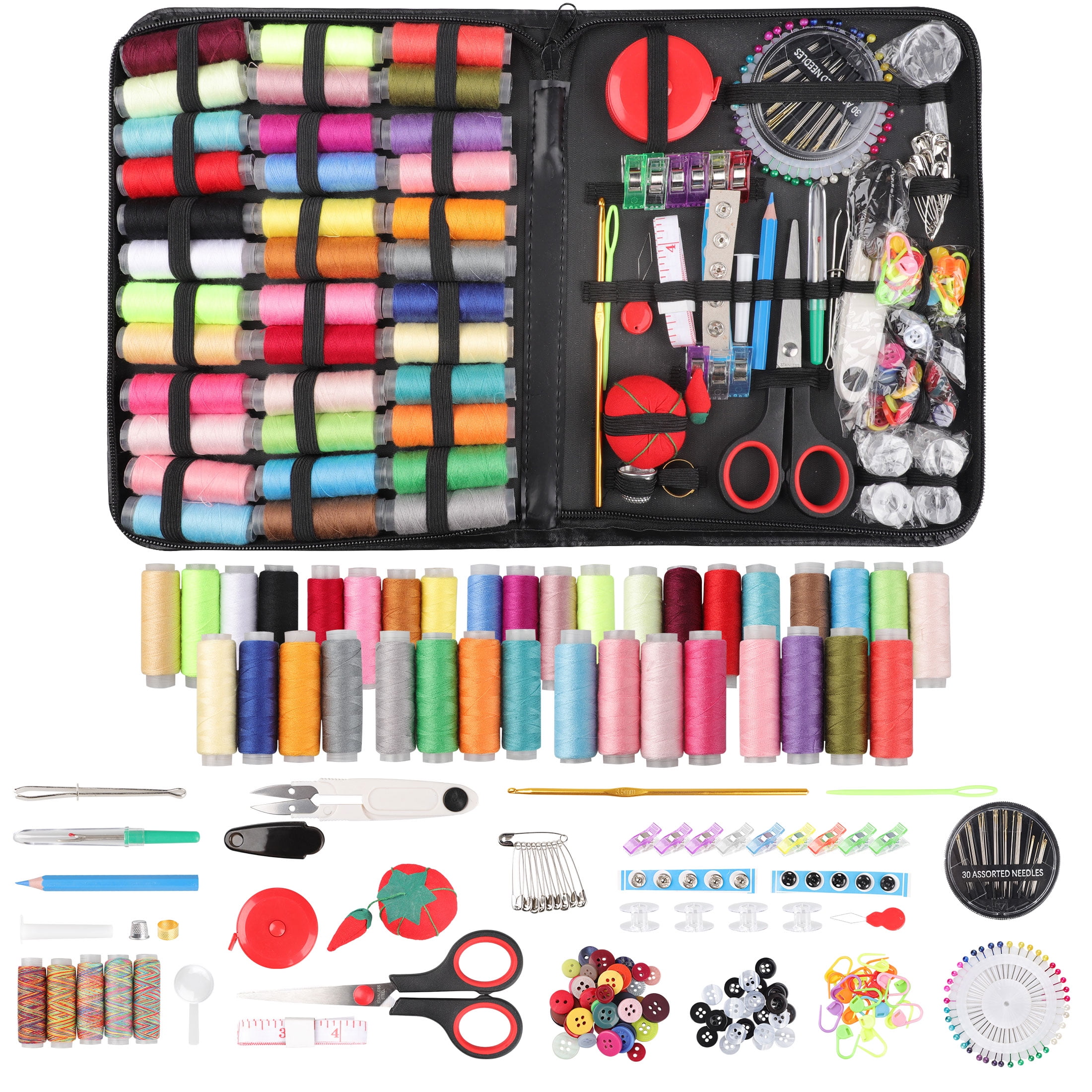 TSV 229pcs Hand Sewing Kit for Adults, Needle and Thread Set with ...