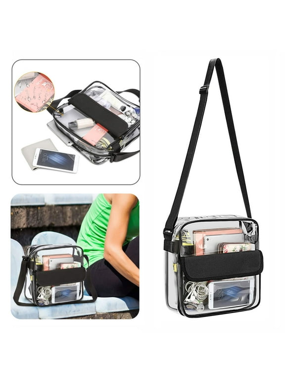 LOXOMU Clear Bag for Stadium Events - PVC Clear Crossbody Bag Stadium ...