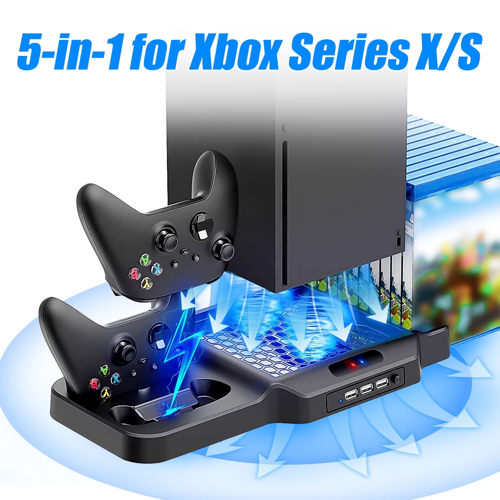 TSV Cooling Fan Charging Station Fit for Xbox Series X/S Console ...