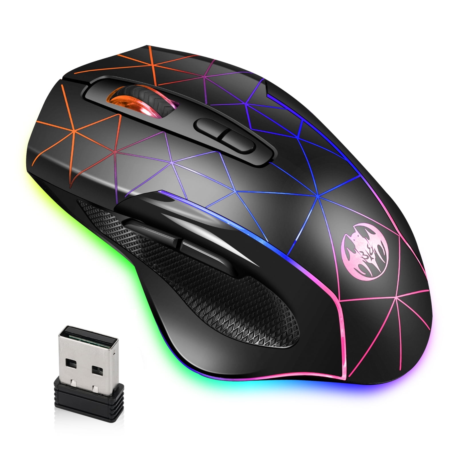 TSV Wireless Gaming Mouse with LED, Rechargeable, 3-Level DPI, 7 ...