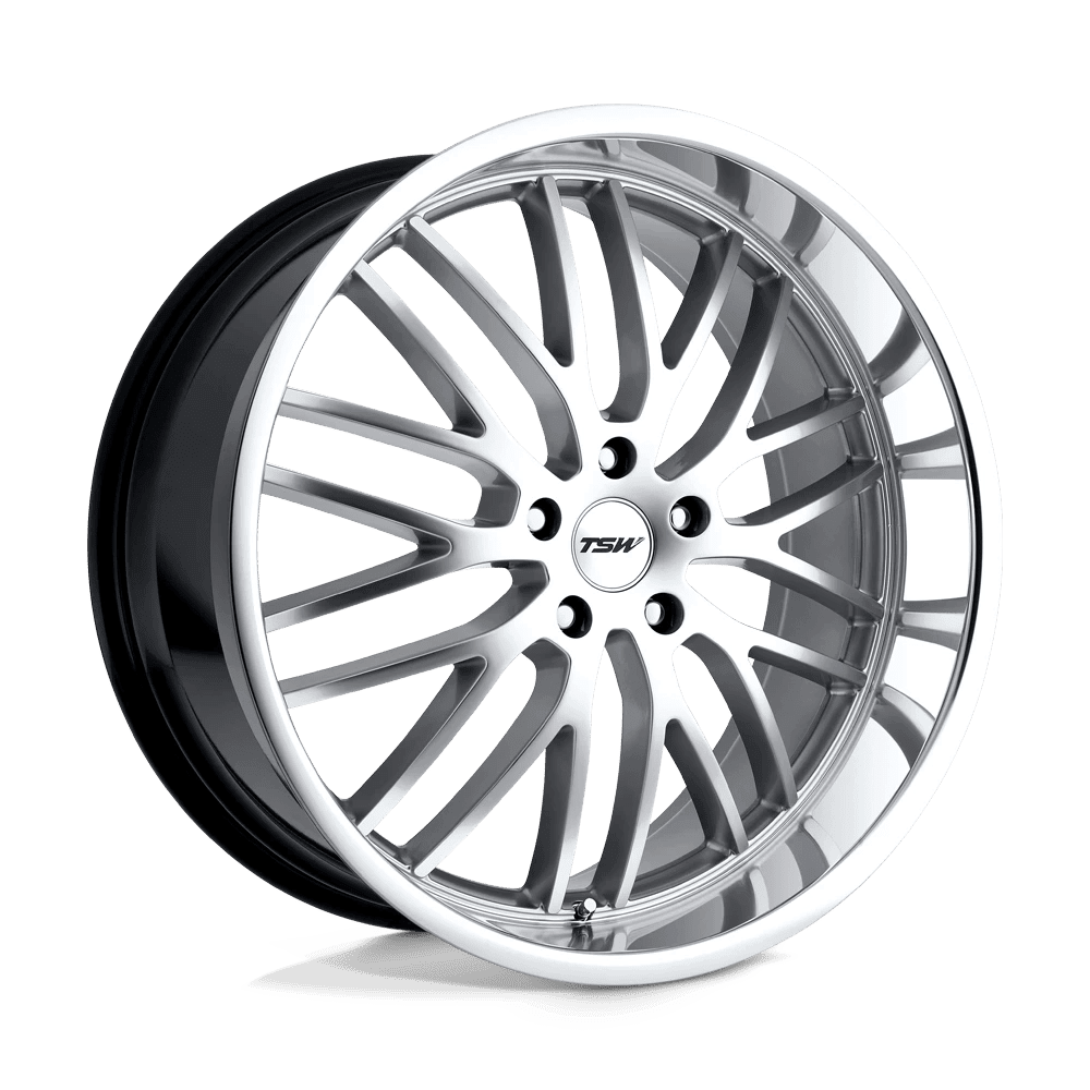 TSW SNETTERTON 18x8 5x120 +35 HYPER SILVER W/ MIRROR CUT LIP Wheel Rim ...