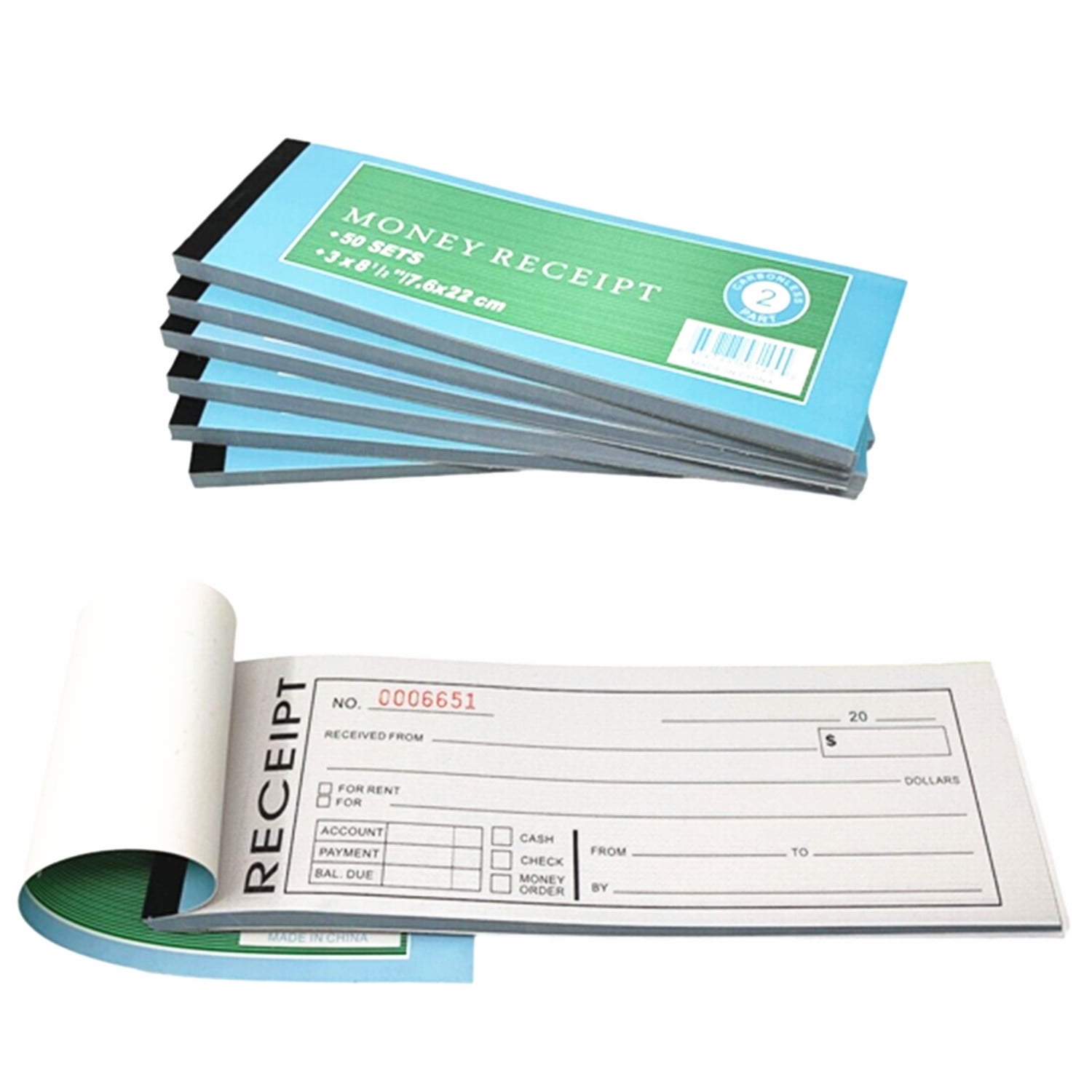 3 Pack Business Carbonless Cash Rent Receipt Record Book, 2-Part 50 ...