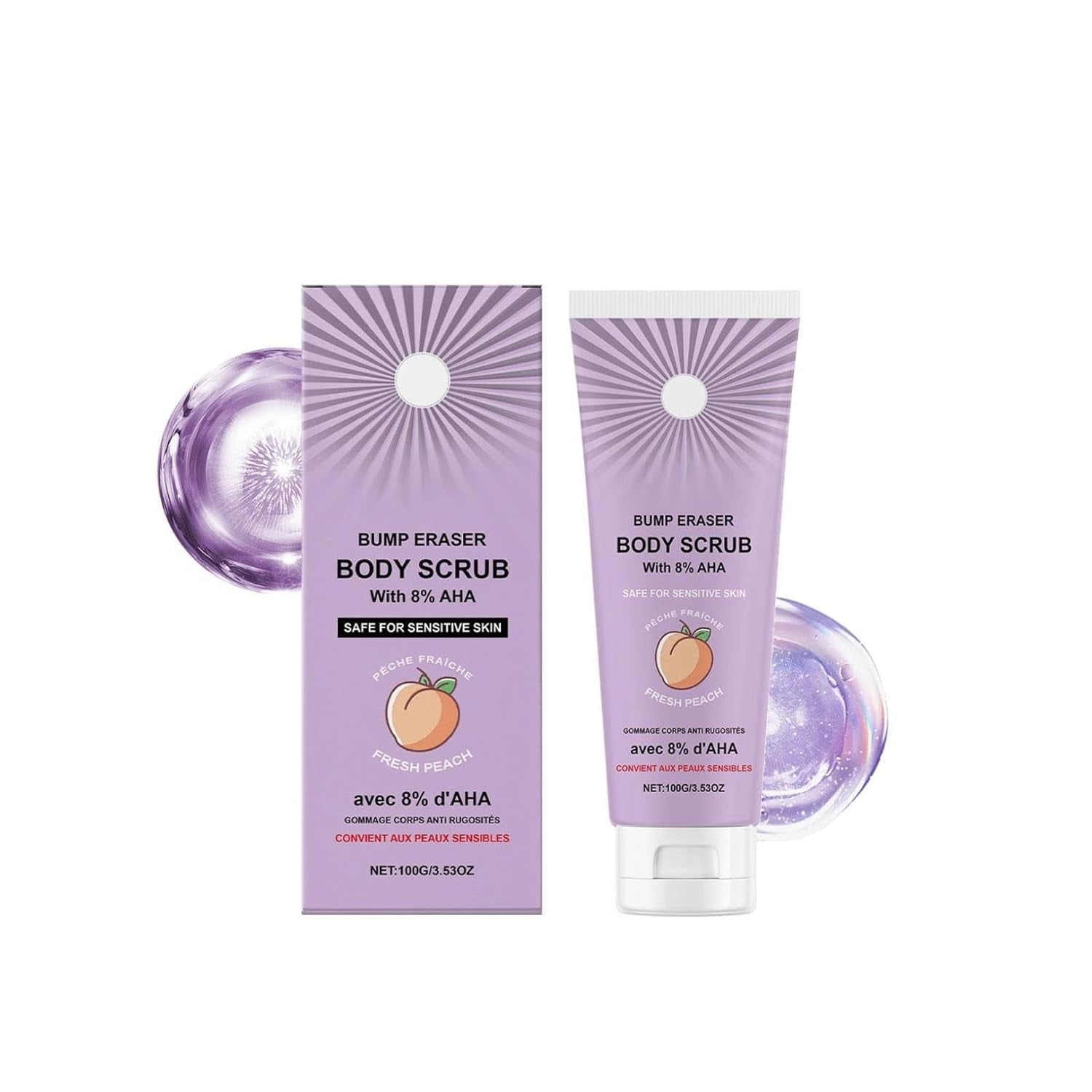 TSYJY Body Scrub with 8% AHA, Glycolic and Lactic Acid, Exfoliating ...