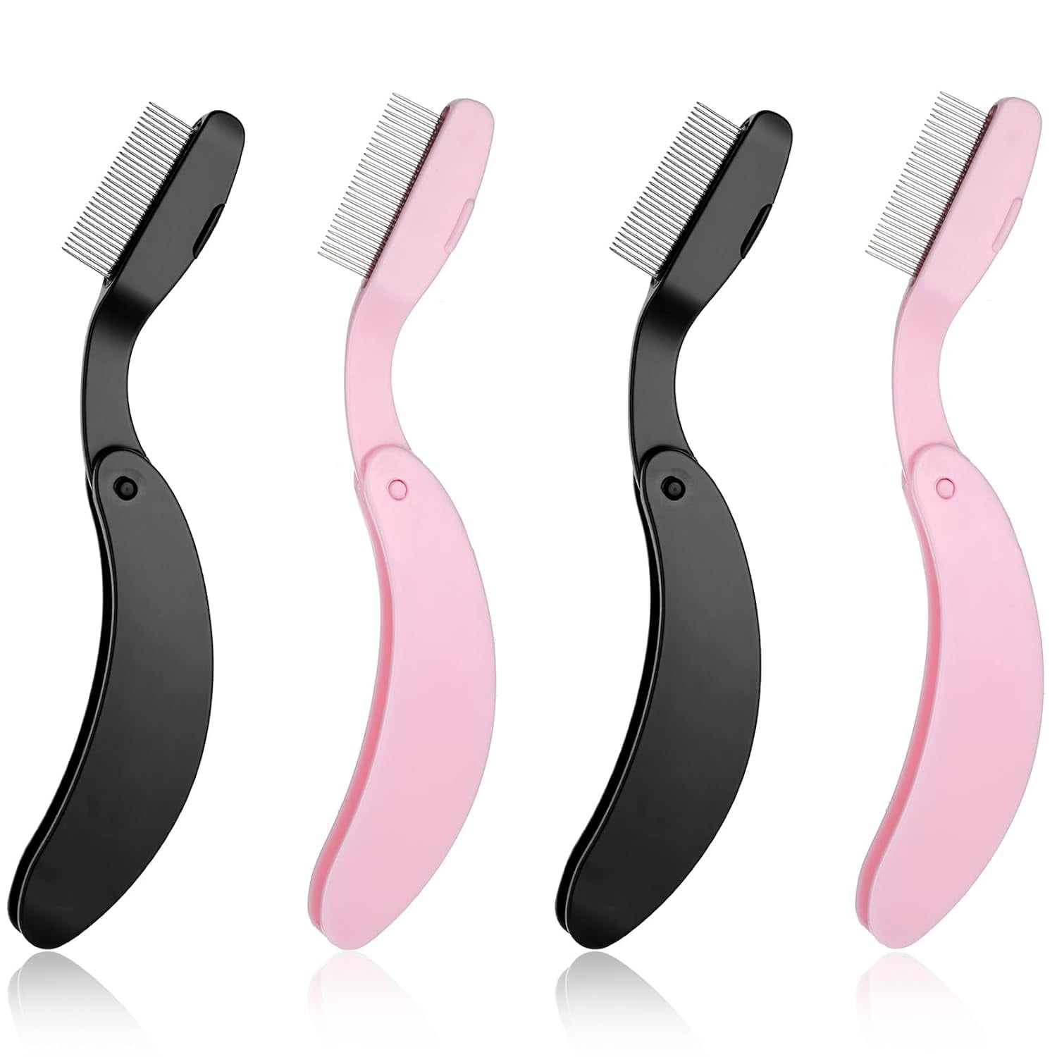 TSYJY Pack of 4 Folding Eyelash Combs, Metal Eyelash Comb, Separator ...