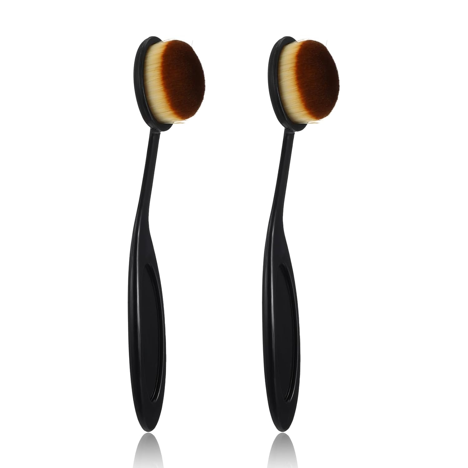 TSYJY Set of 2 Make Up Brushes, Black Foundation Brush Set, Liquid ...