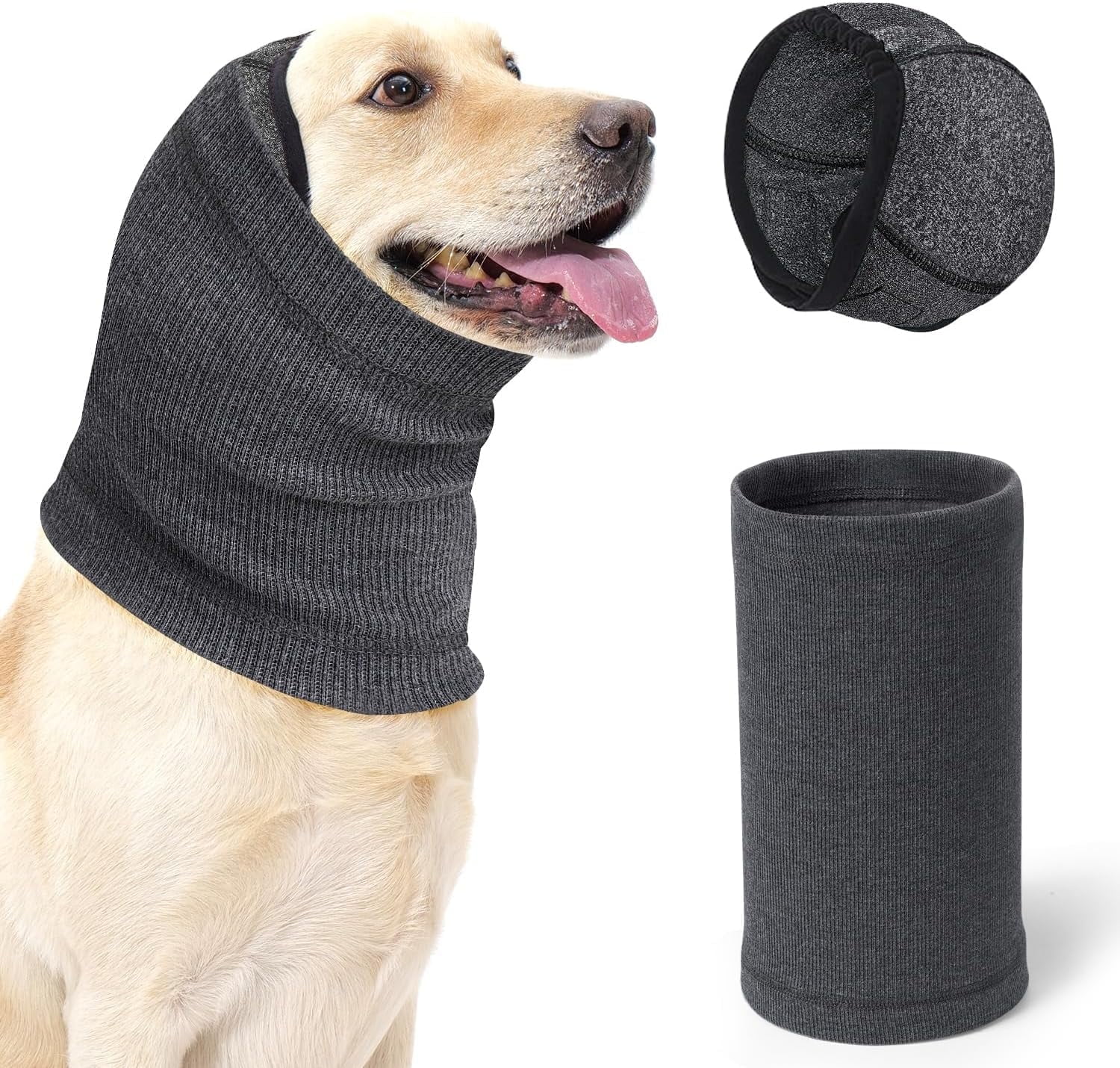 TSYKHAIA 2 Packs Dog Calming Ear Muffs and Hood Set - Adjustable Noise ...