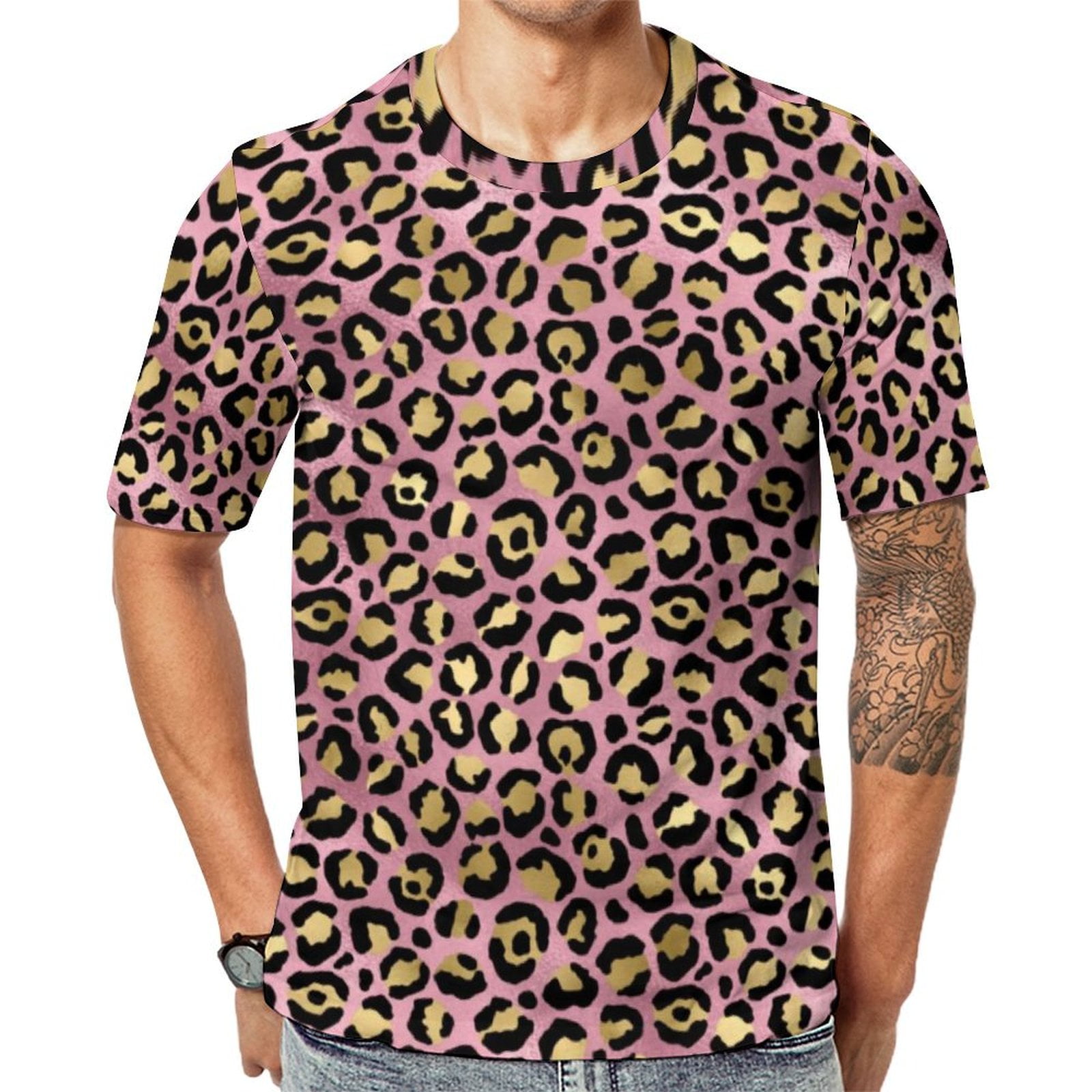 TShirt Retro Leopard TShirts Jungle Animal Print Aesthetic Harajuku Tee ...