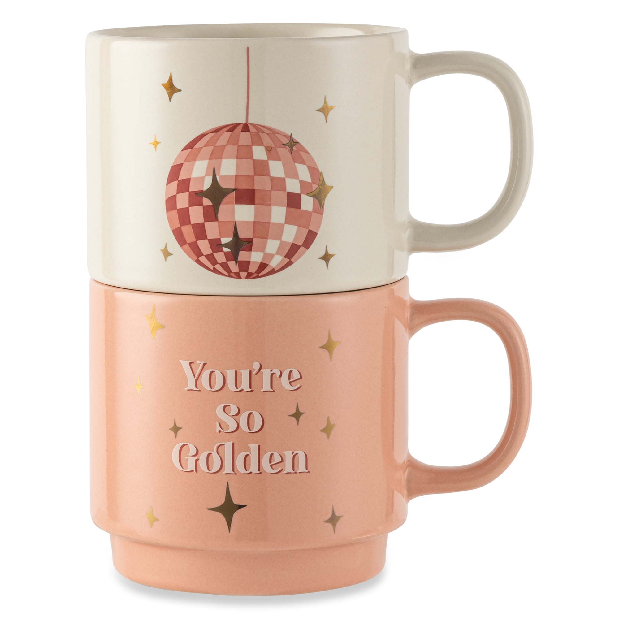 Thyme & Table 2 Pack Stacking Pink Golden and White Disco Ball ...