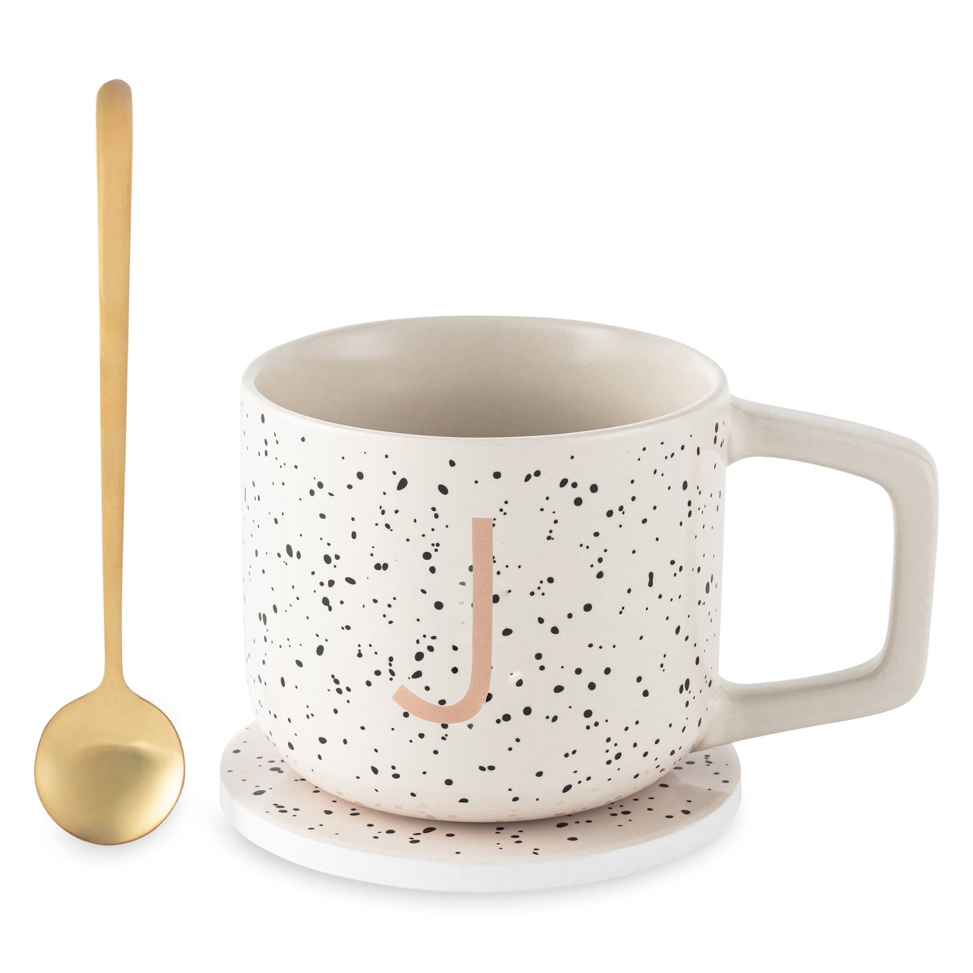 Thyme & Table Monogram J Mug, Coaster and Stir Set - Walmart.com