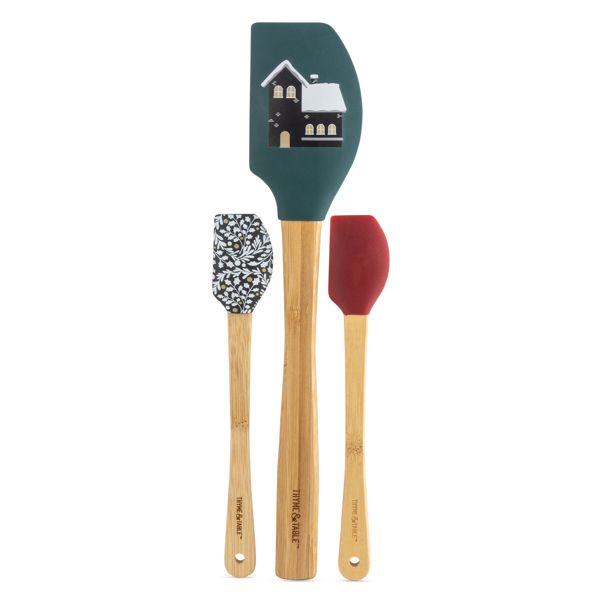 Thyme & Table Holiday 3-Piece Silicone Spatula Set - Holly House ...