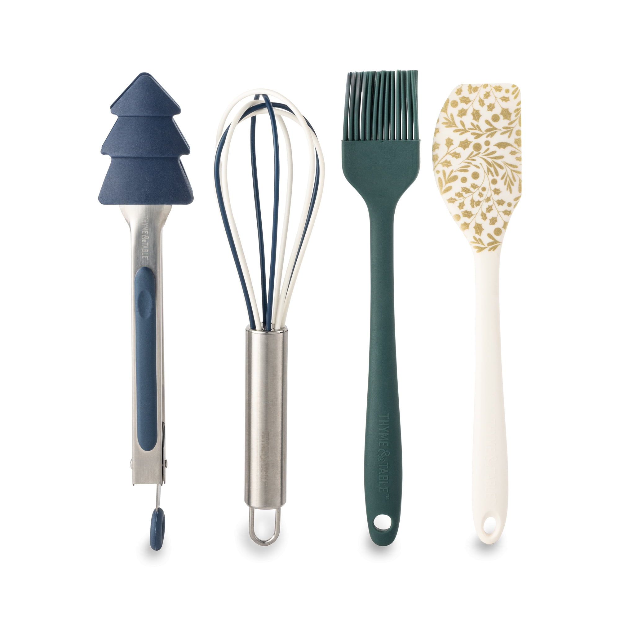 Thyme & Table Holiday Kitchen Utensil Set - White Holly, 4-Piece ...