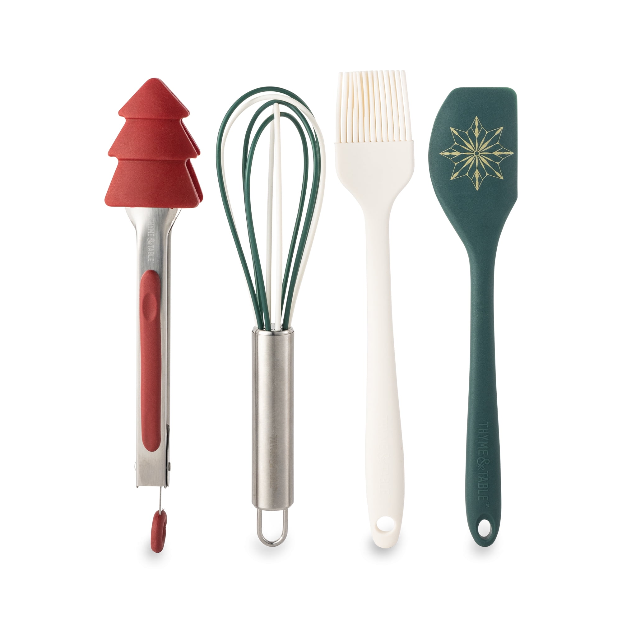Thyme & Table 4-Piece Holiday Kitchen Utensil Set - Green Star ...