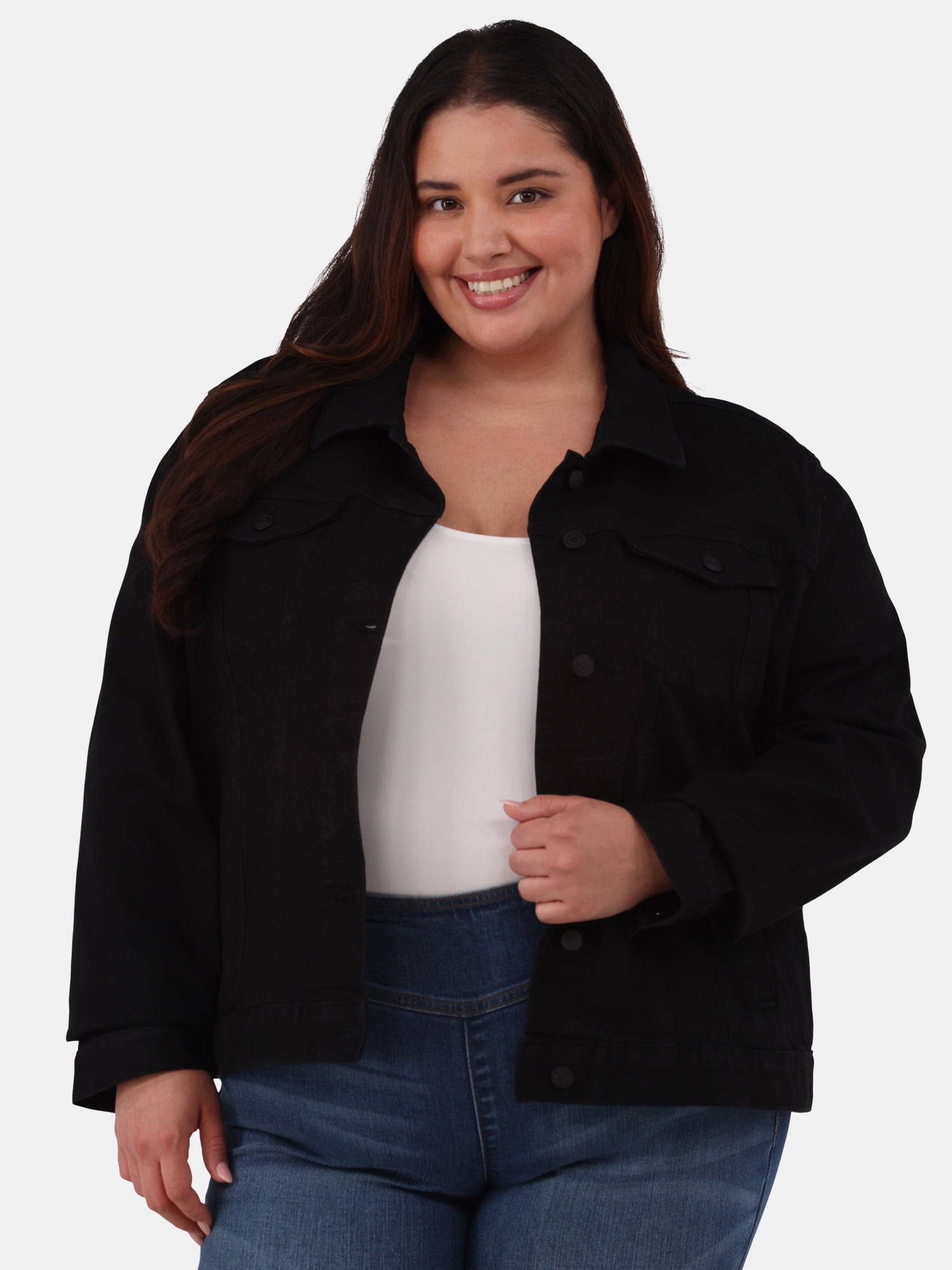 Time and Tru Women's and Women's Plus Denim Jacket, Sizes XS-4X ...