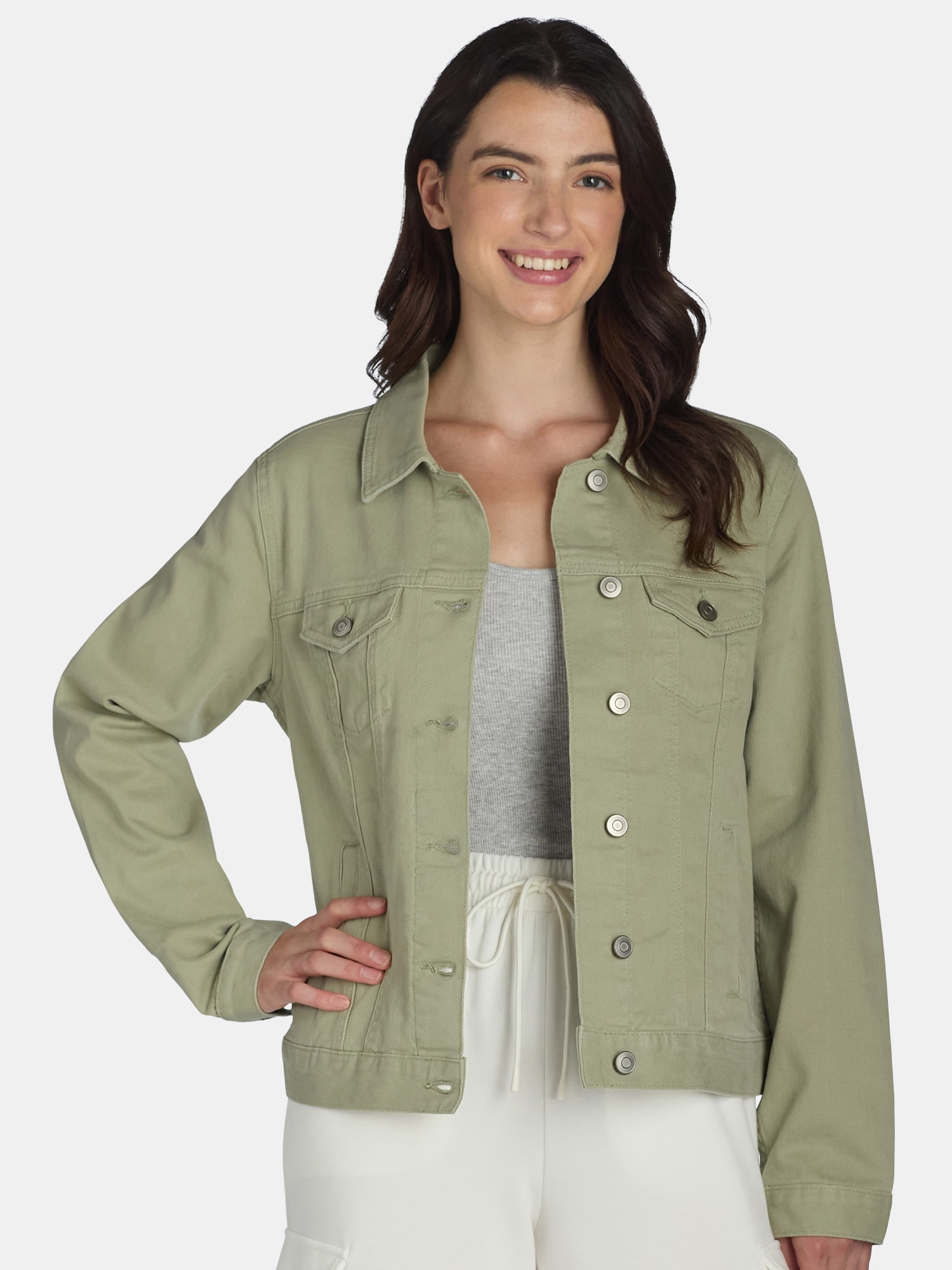 Time and Tru Women's and Women's Plus Denim Jacket, Sizes XS-4X ...