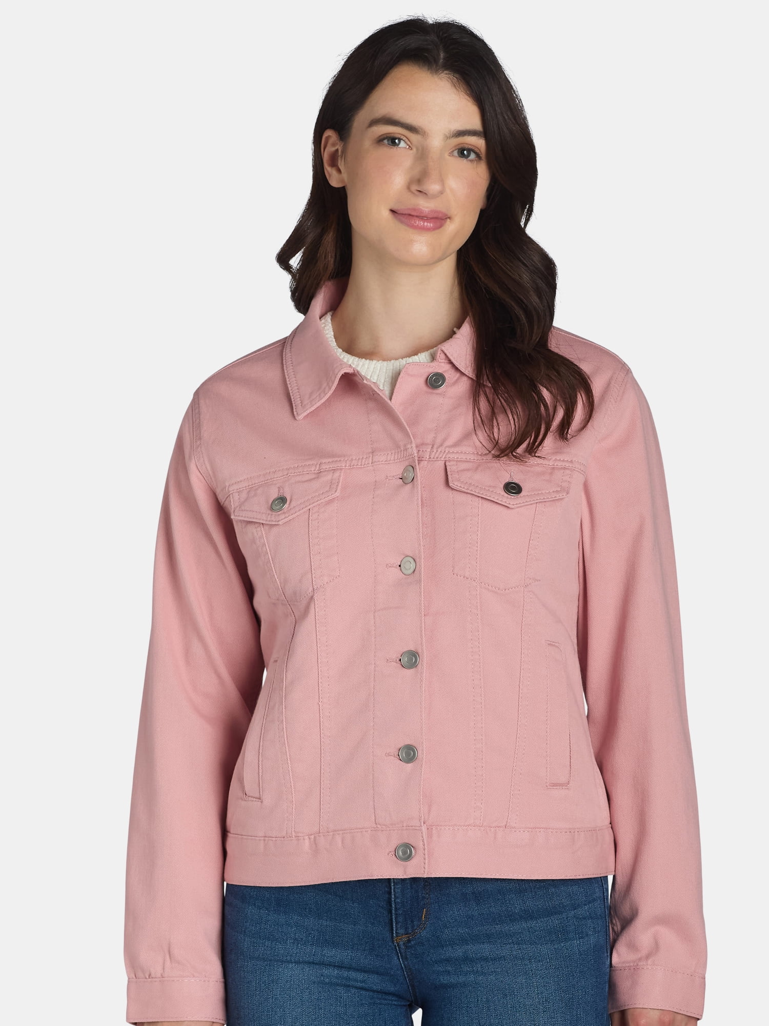 Time and Tru Women's and Women's Plus Denim Jacket, Sizes XS-4X ...