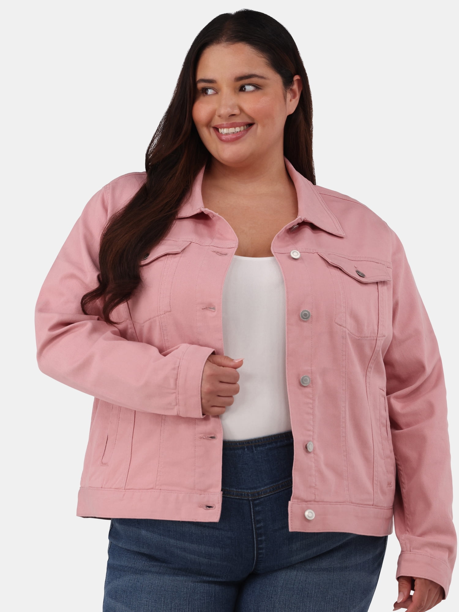 Time and Tru Women's and Women's Plus Denim Jacket, Sizes XS-4X ...