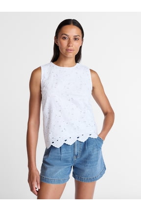 Shop White Eyelet Tops for Women with Stylish and Comfortable Designs